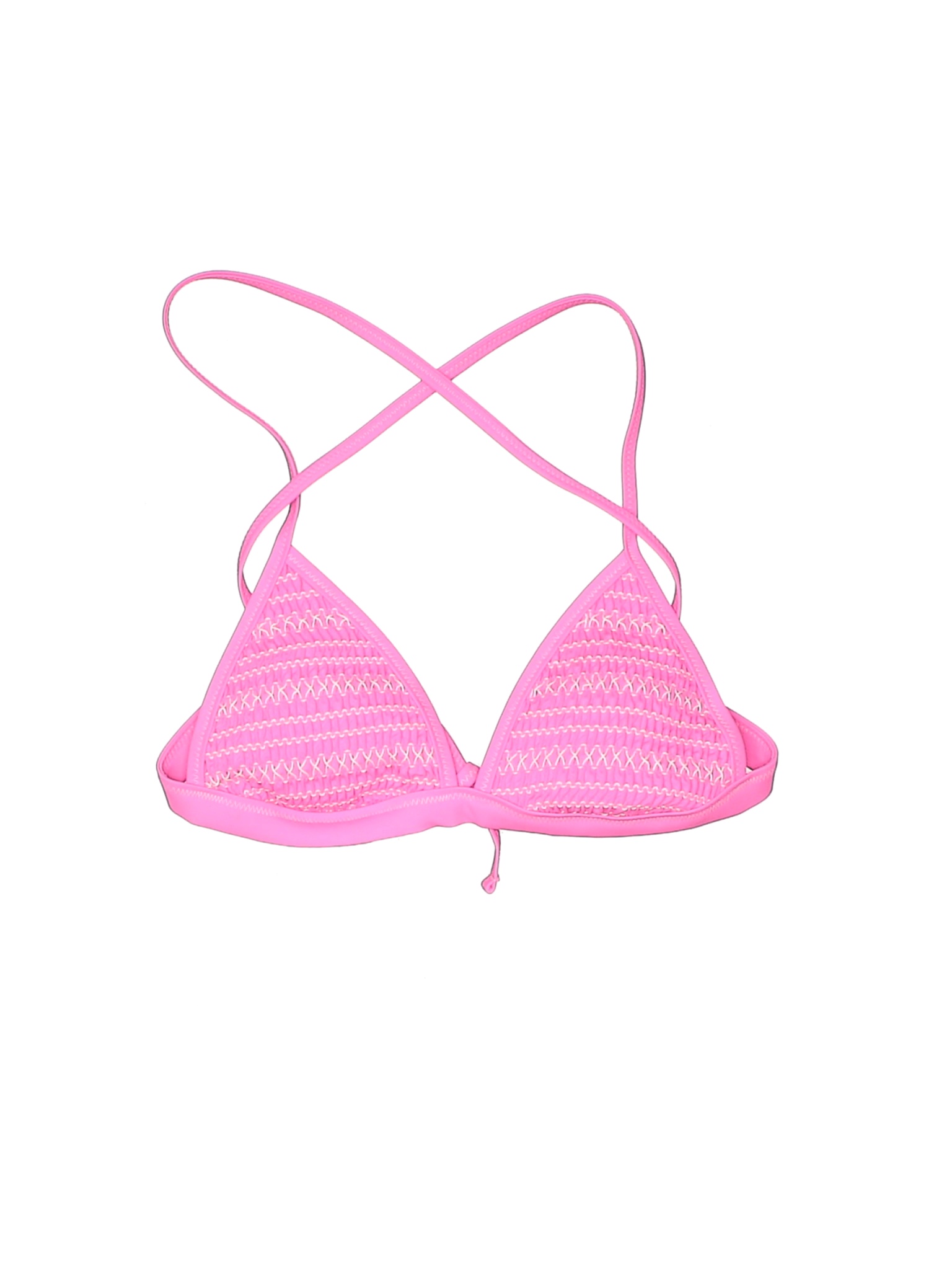 Xhilaration 100 Recycled Plastic Solid Pink Swimsuit Top Size S 50