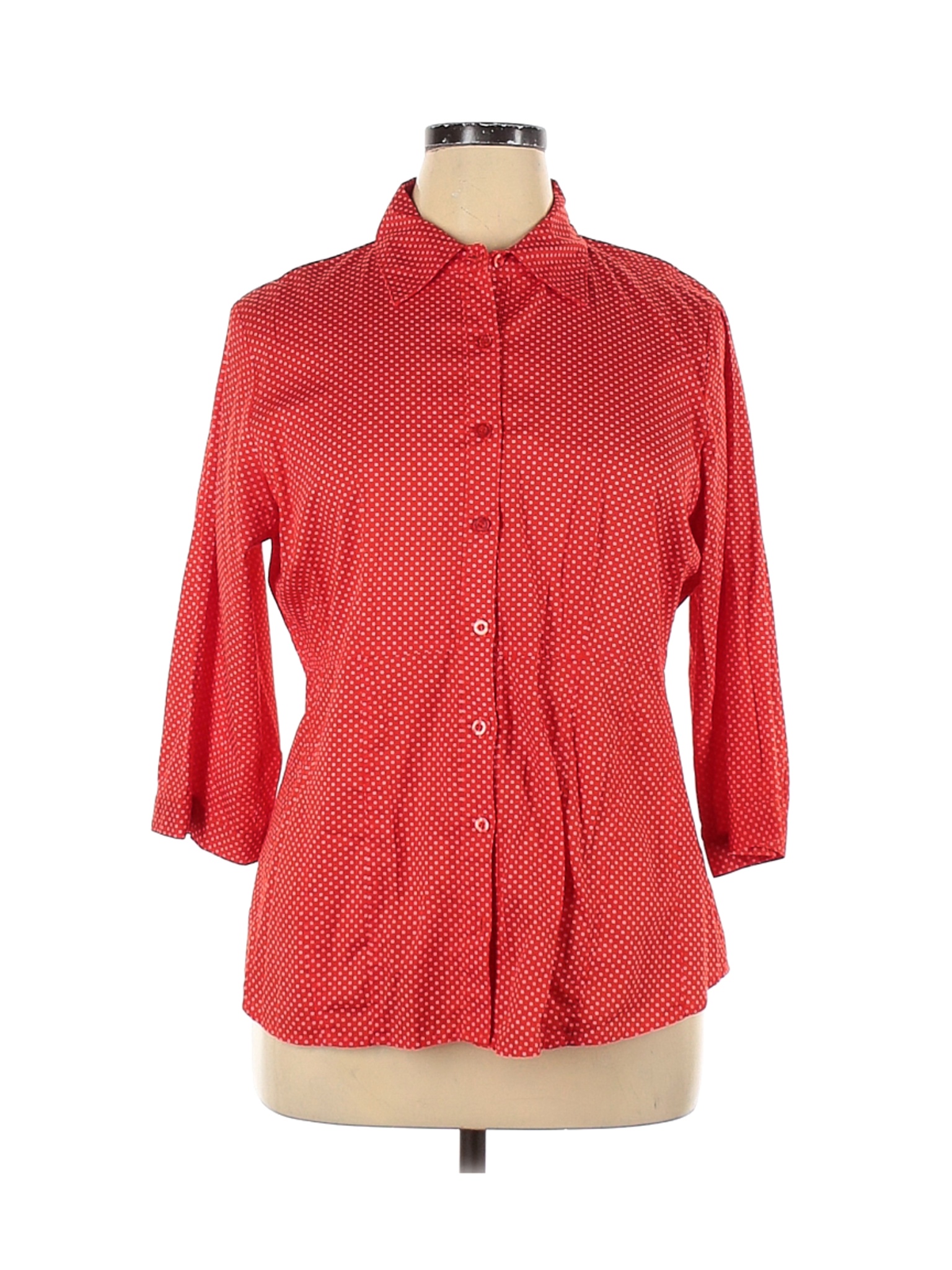 Ashley Stewart Red Orange Long Sleeve Blouse Size 14 Plus 88 Off