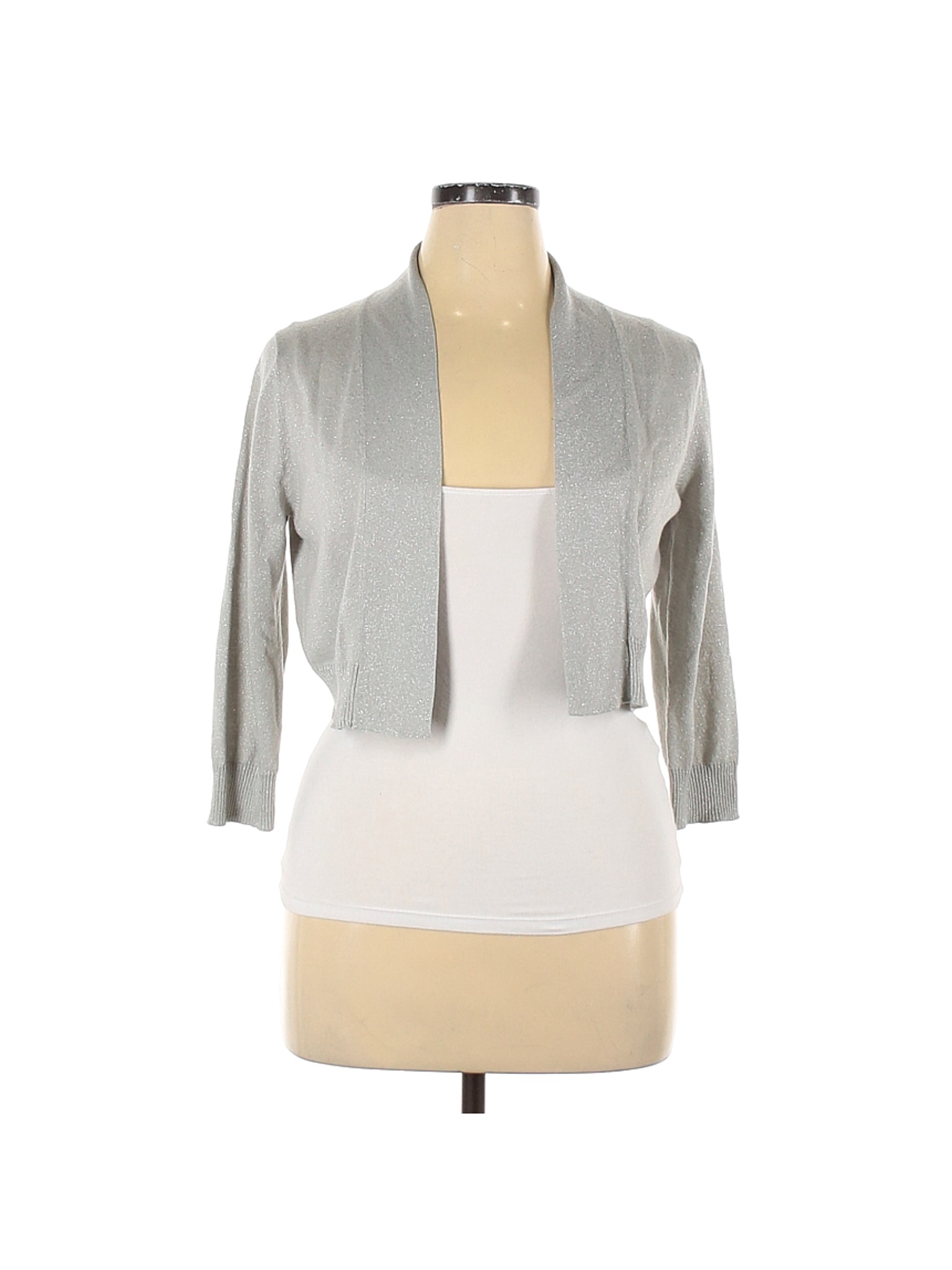 Covington Solid Silver Cardigan Size XL - 66% off | thredUP