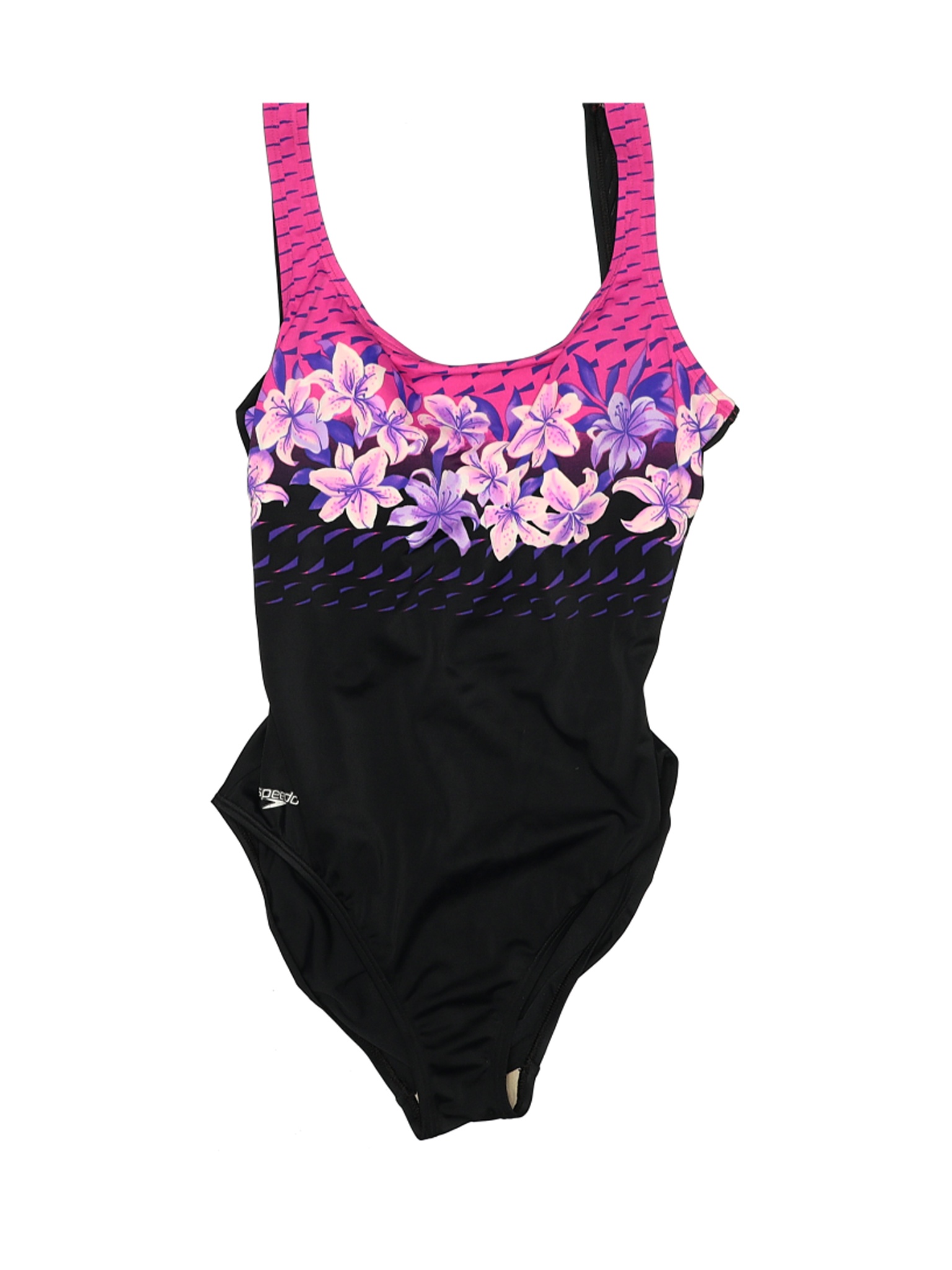 Speedo Floral Multi Color Black One Piece Swimsuit Size 10 - 69% off ...