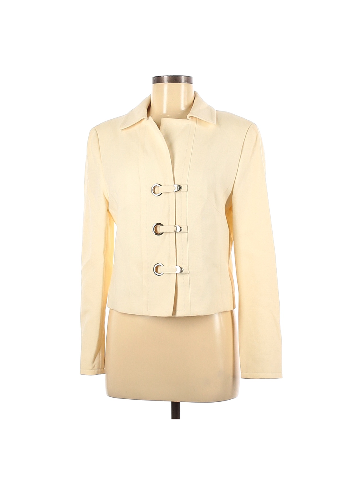 Escada 100% Wool Solid Colored Ivory Wool Blazer Size 38 (EU) - 92% off ...