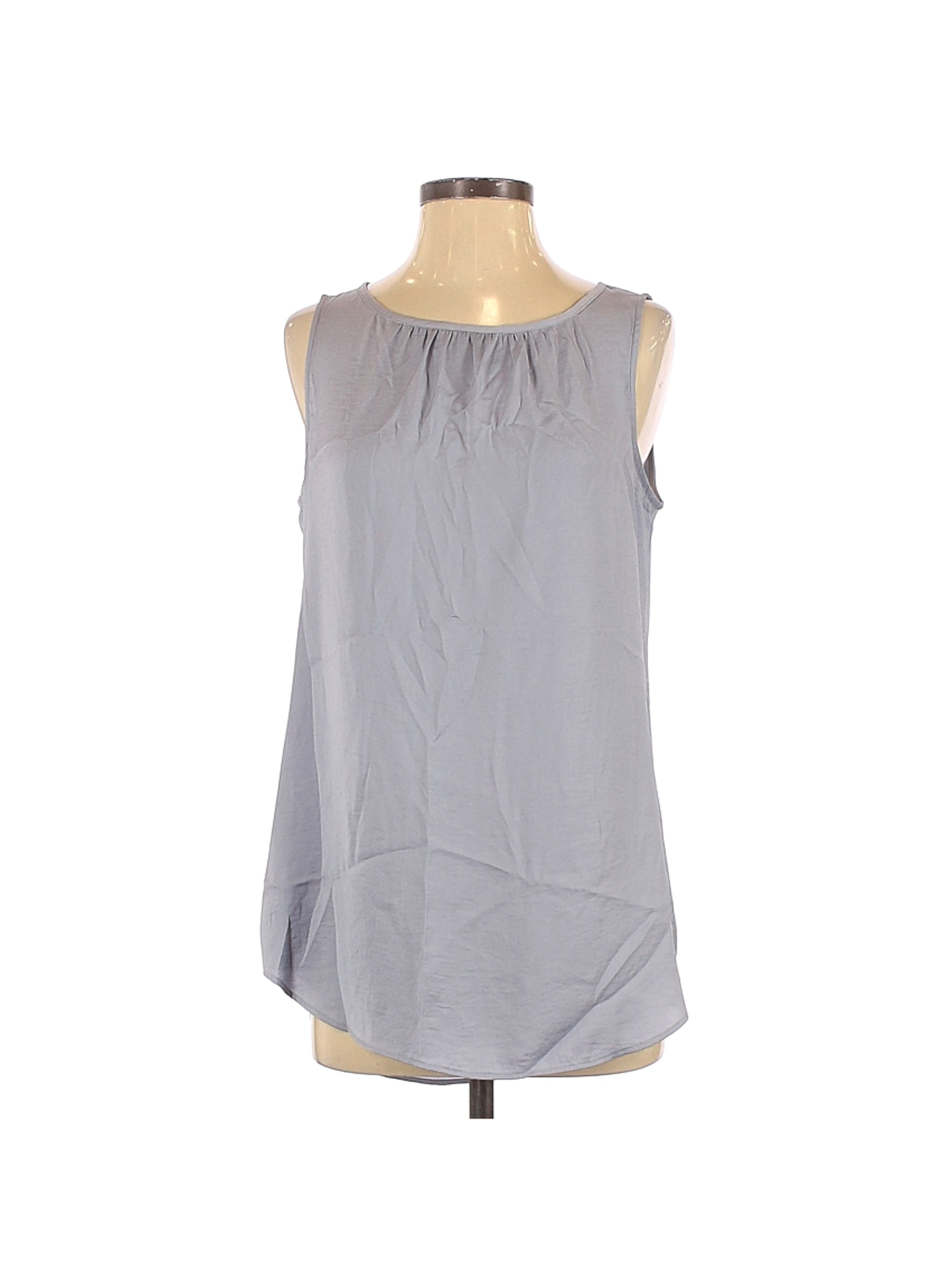 Cabi 100 Polyester Solid Gray Blue Sleeveless Blouse Size S 76 Off
