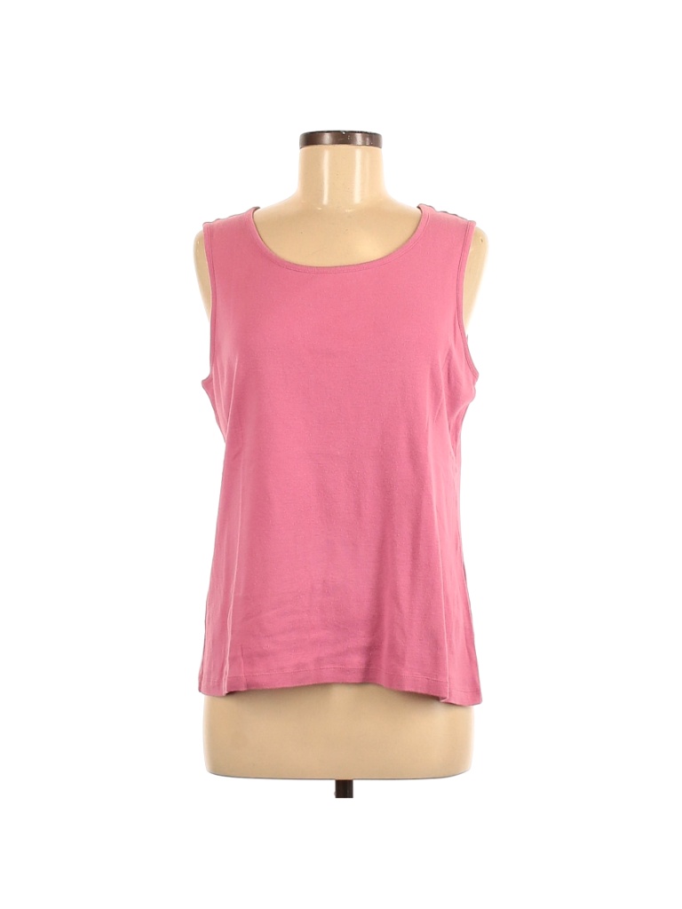 Appleseeds 100% Cotton Solid Colored Pink Sleeveless Top Size M - 61% ...