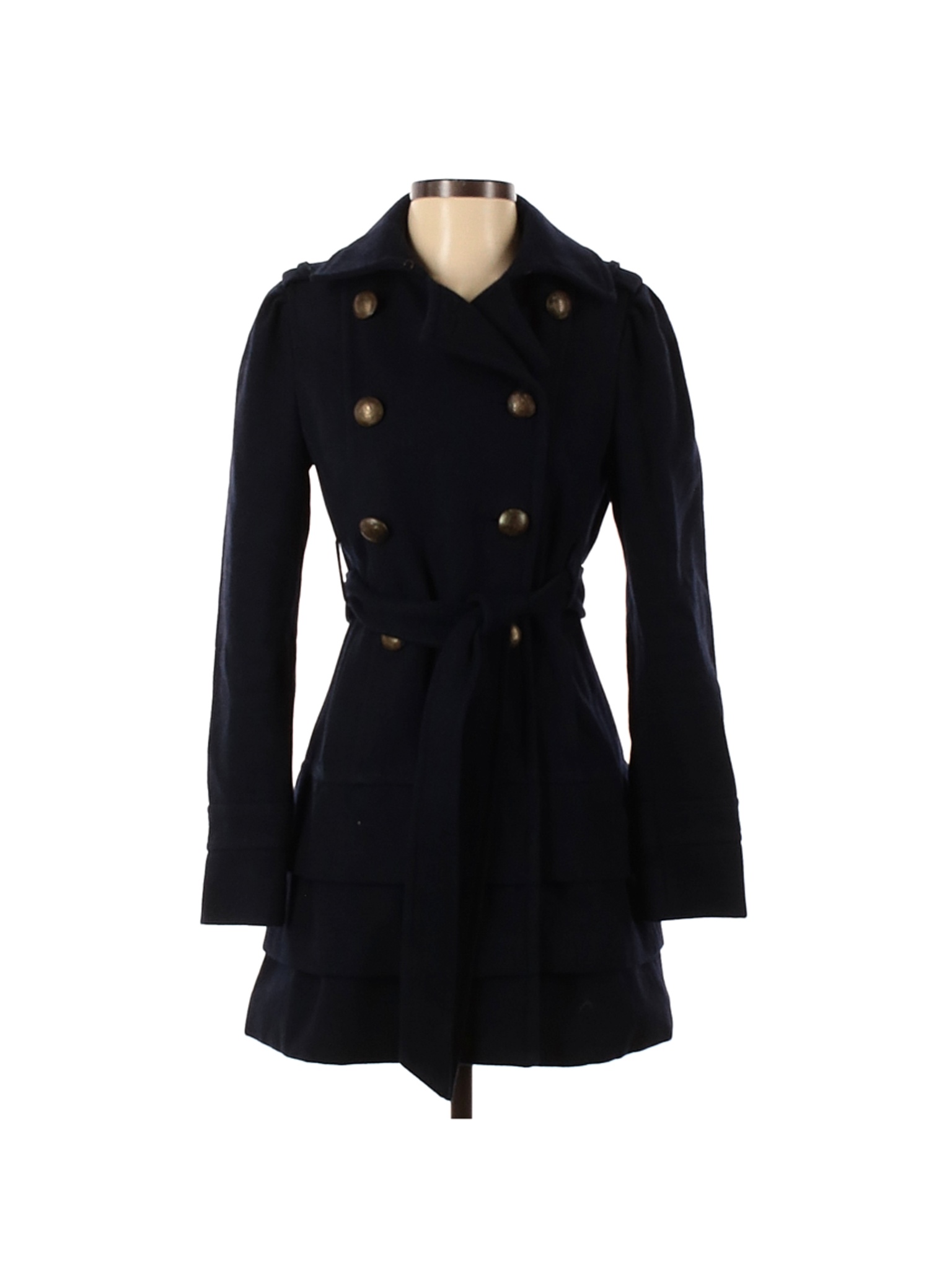 Express Solid Black Blue Wool Coat Size XS - 72% off | thredUP