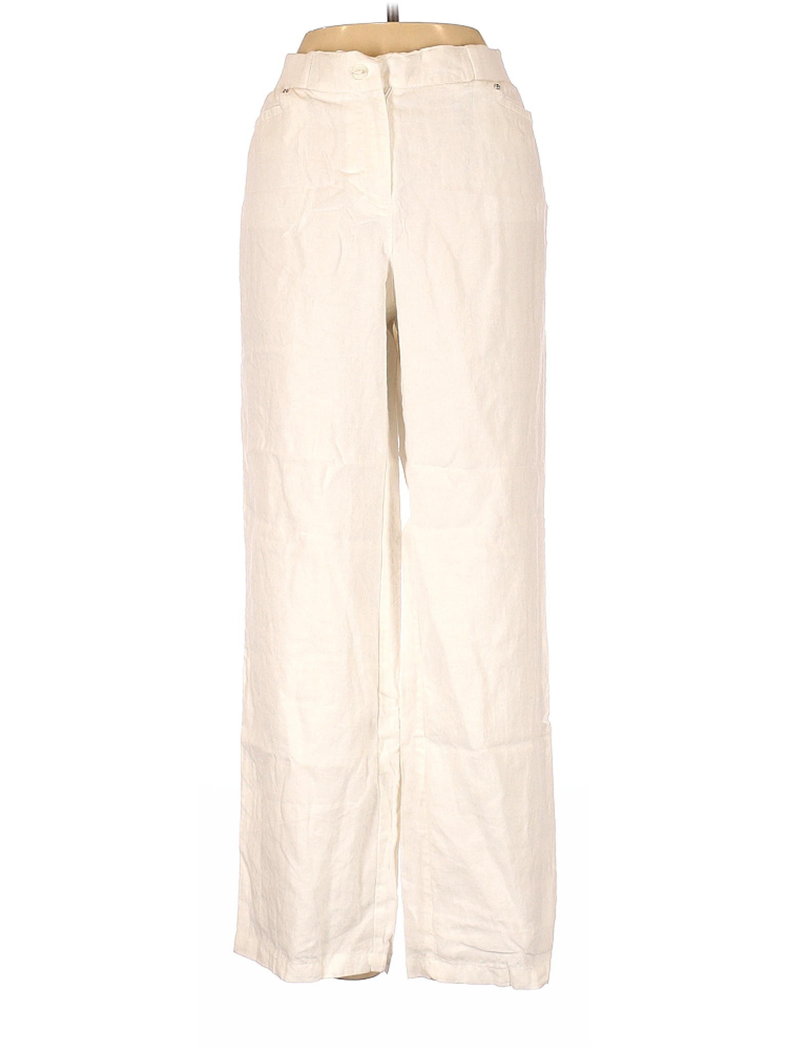 JM Collection 100% Linen Solid Ivory White Linen Pants Size S - 75% off ...