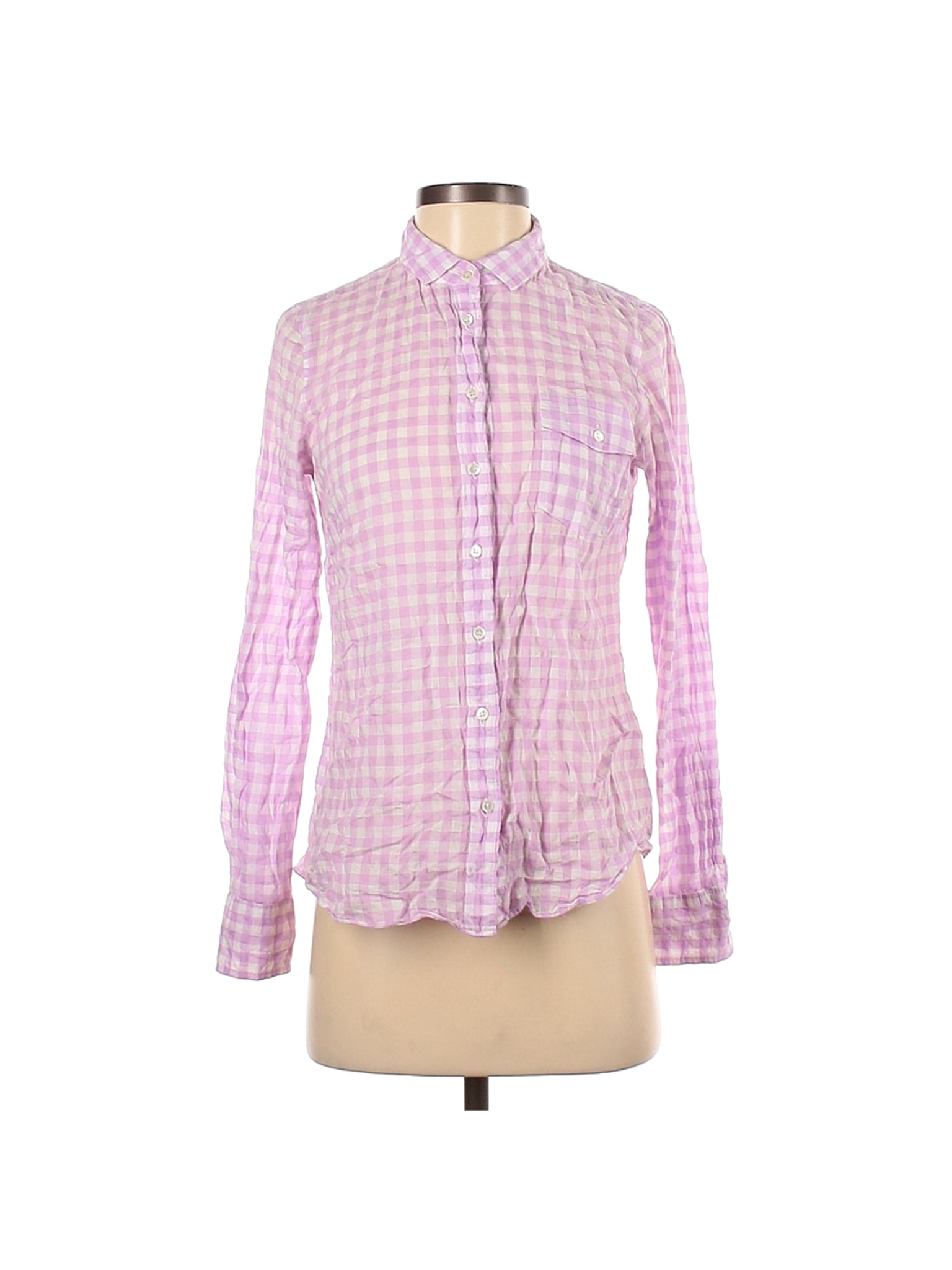 J.Crew Checkered-gingham Pink Long Sleeve Button-Down Shirt Size 2 - 88% off | ThredUp