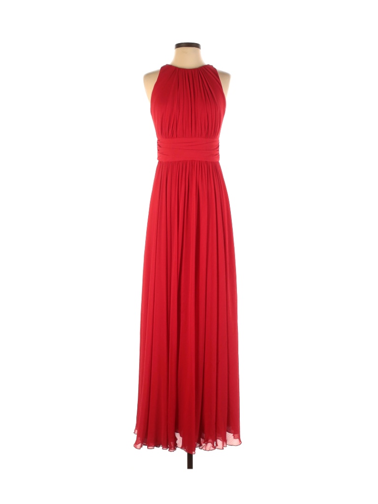 Badgley Mischka Solid Red Ruby Red Gala Gown Size 4 - 90% off | thredUP