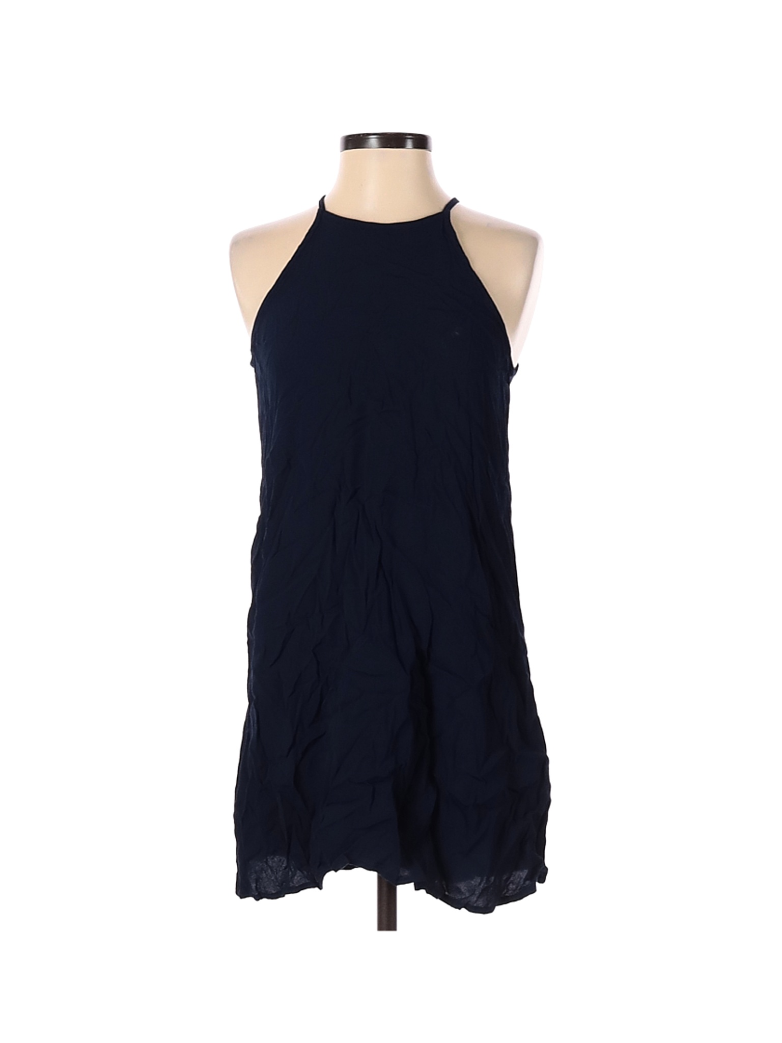 Forever 21 100 Viscose Solid Navy Blue Casual Dress Size S 68 Off