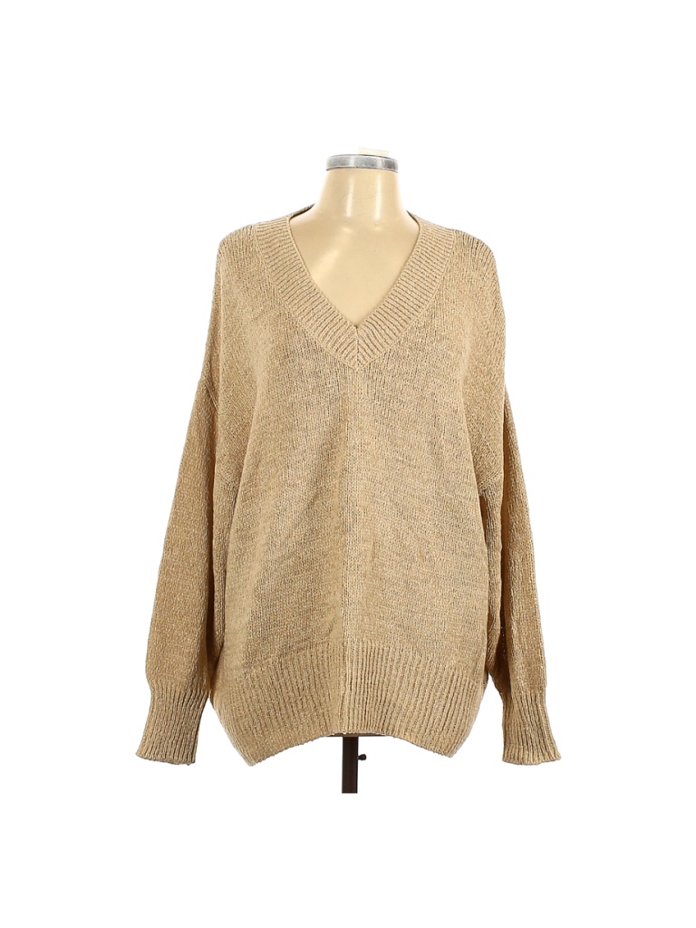 H&M Solid Tan Pullover Sweater Size L - 32% off | thredUP