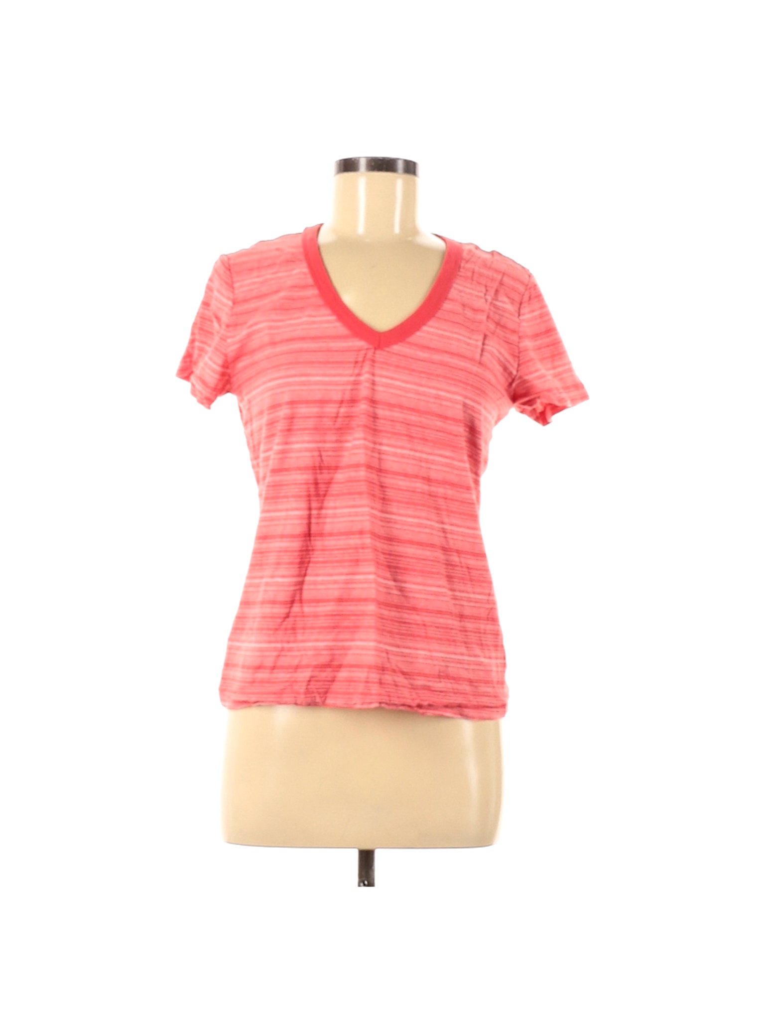 Universal Thread 100% Cotton Stripes Pink Red Short Sleeve T-Shirt Size ...