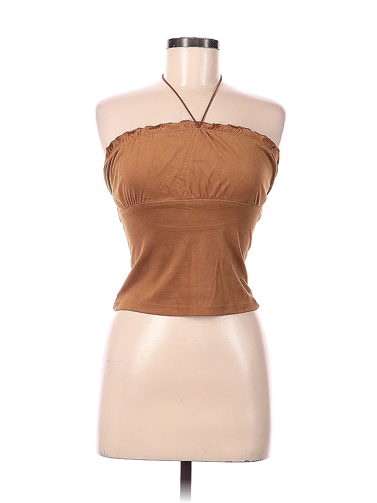 Tampa Solid Brown Tan Halter Top Size M - 50% off | thredUP