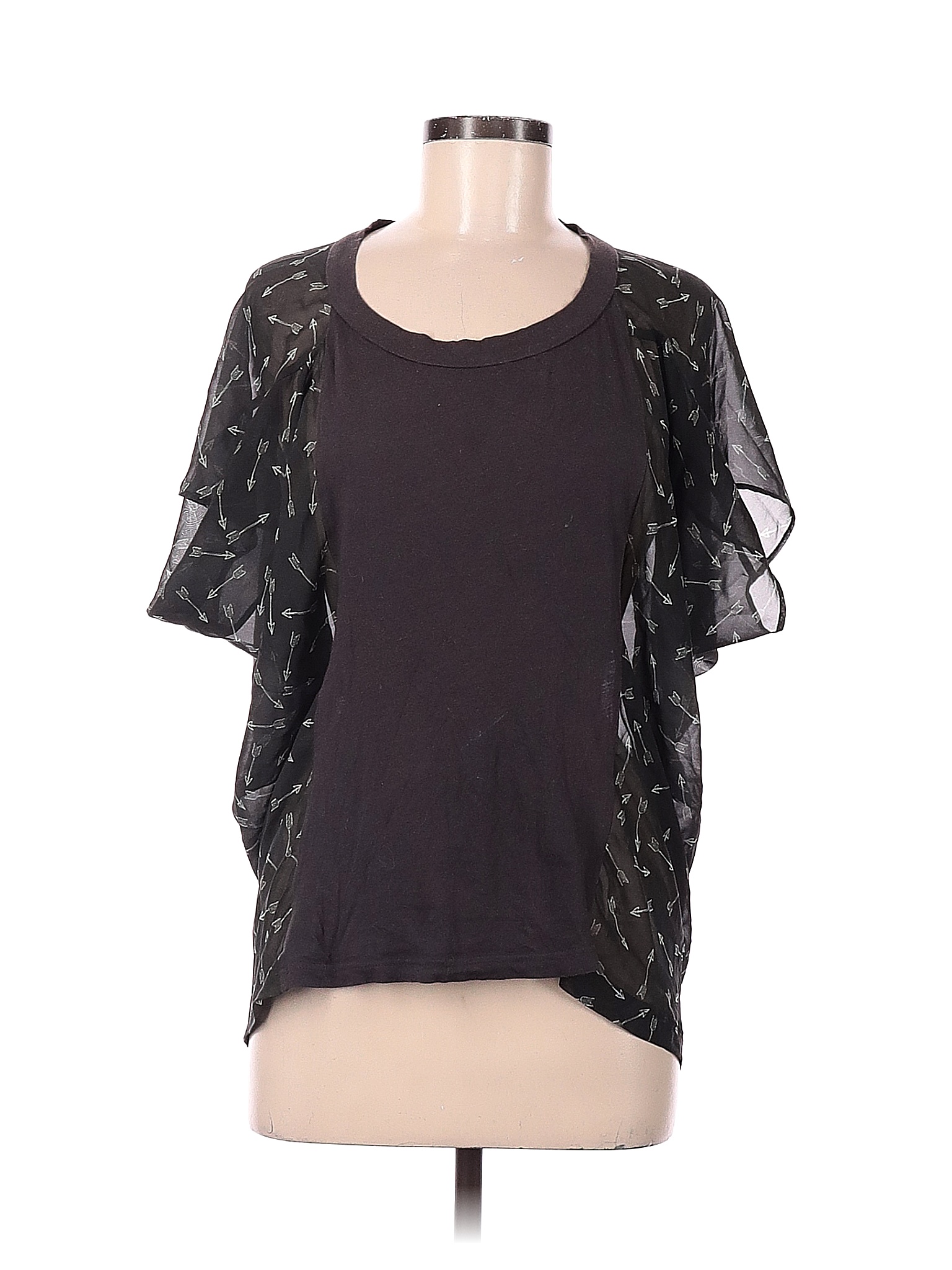 BCBGeneration 100% Polyester Gray Short Sleeve Blouse Size M - 86% off ...