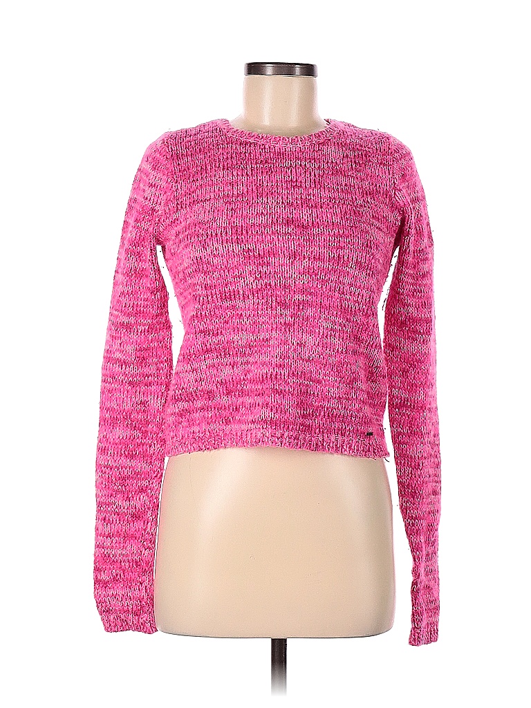 Hollister 100% Cotton Color Block Marled Pink Pullover Sweater Size M - 60% off | thredUP
