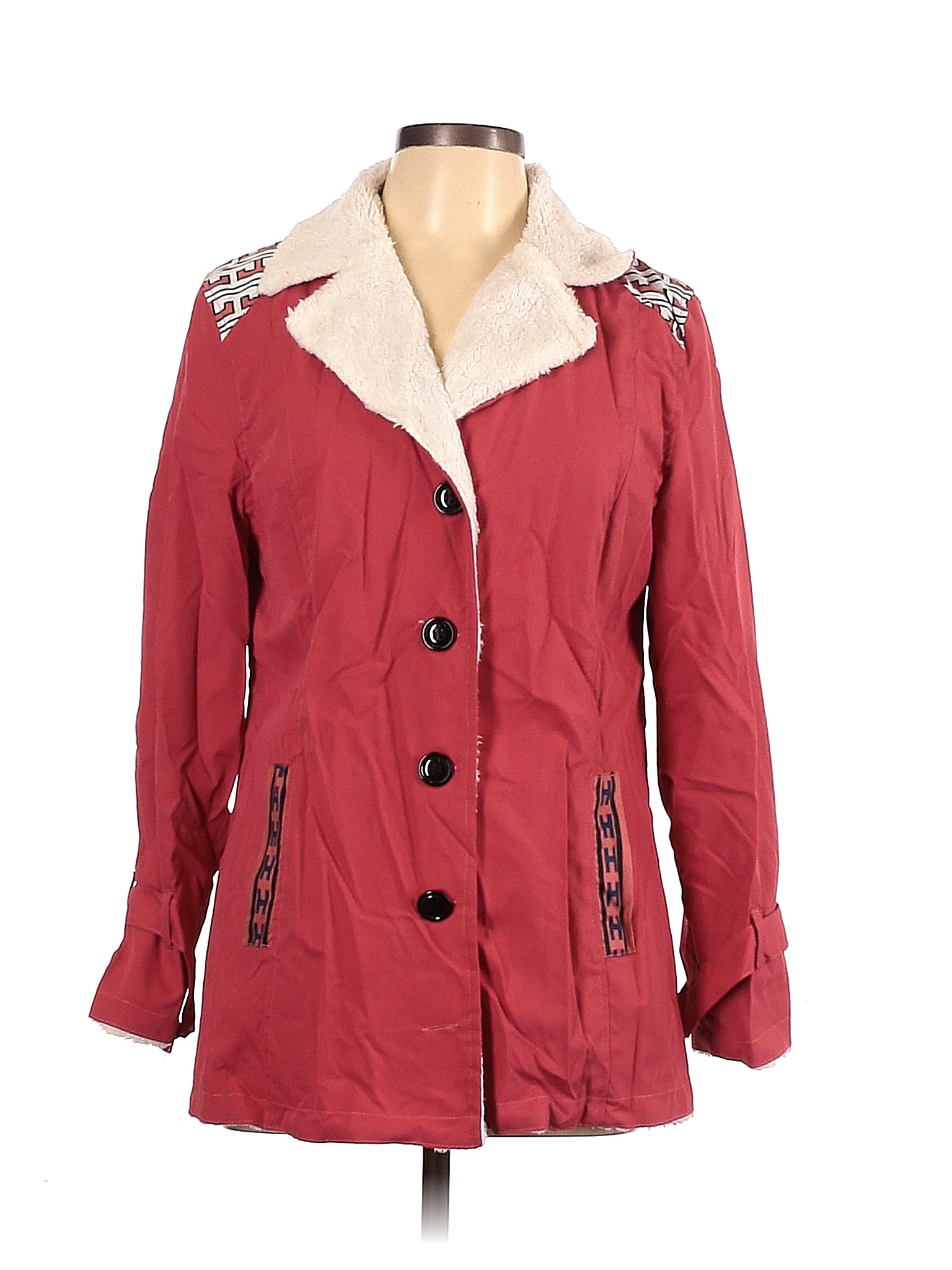 Misslook Solid Red Pink Jacket Size L - 79% off | ThredUp
