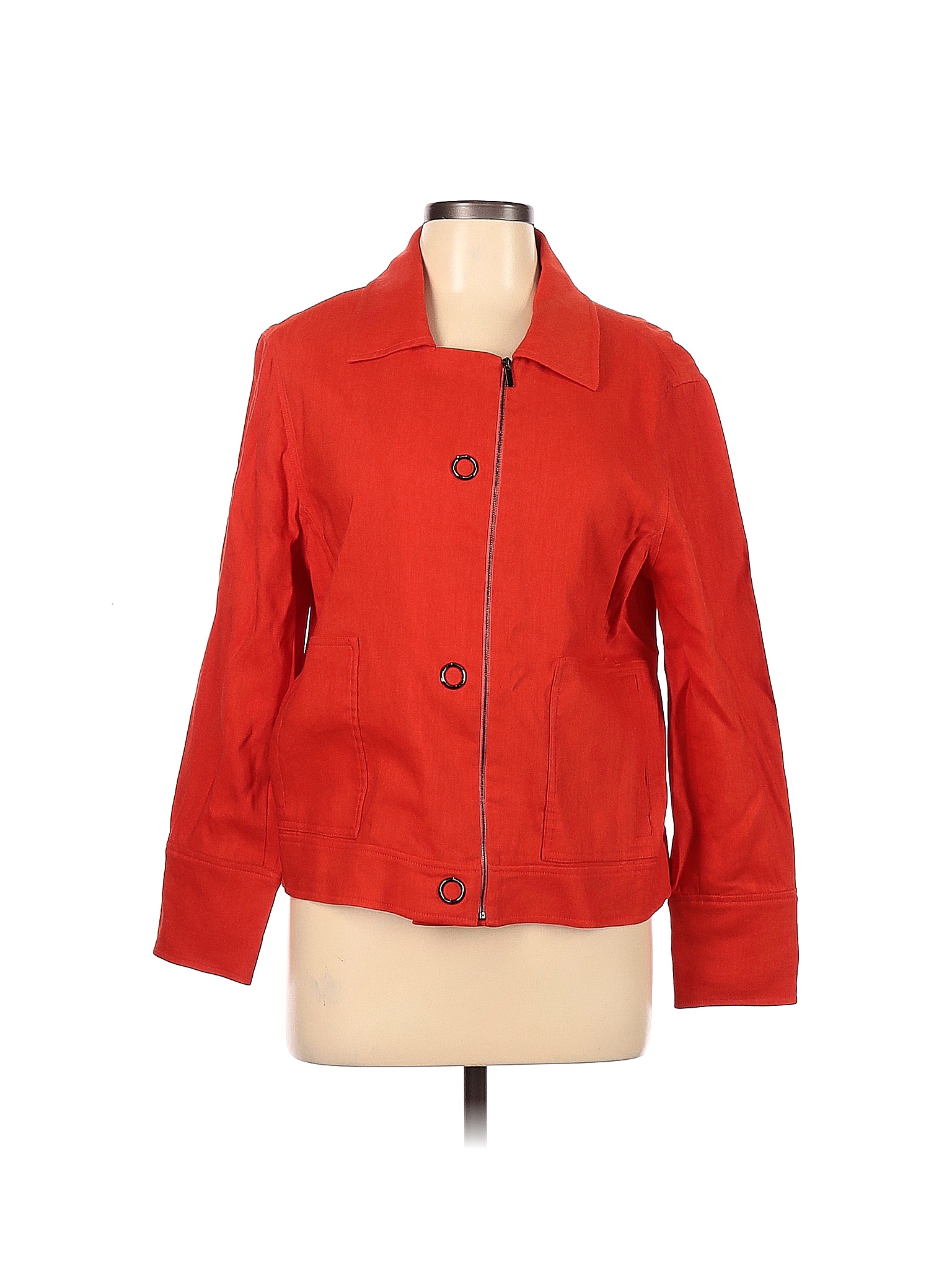 St. John Solid Red Orange Jacket Size L - 93% off | thredUP