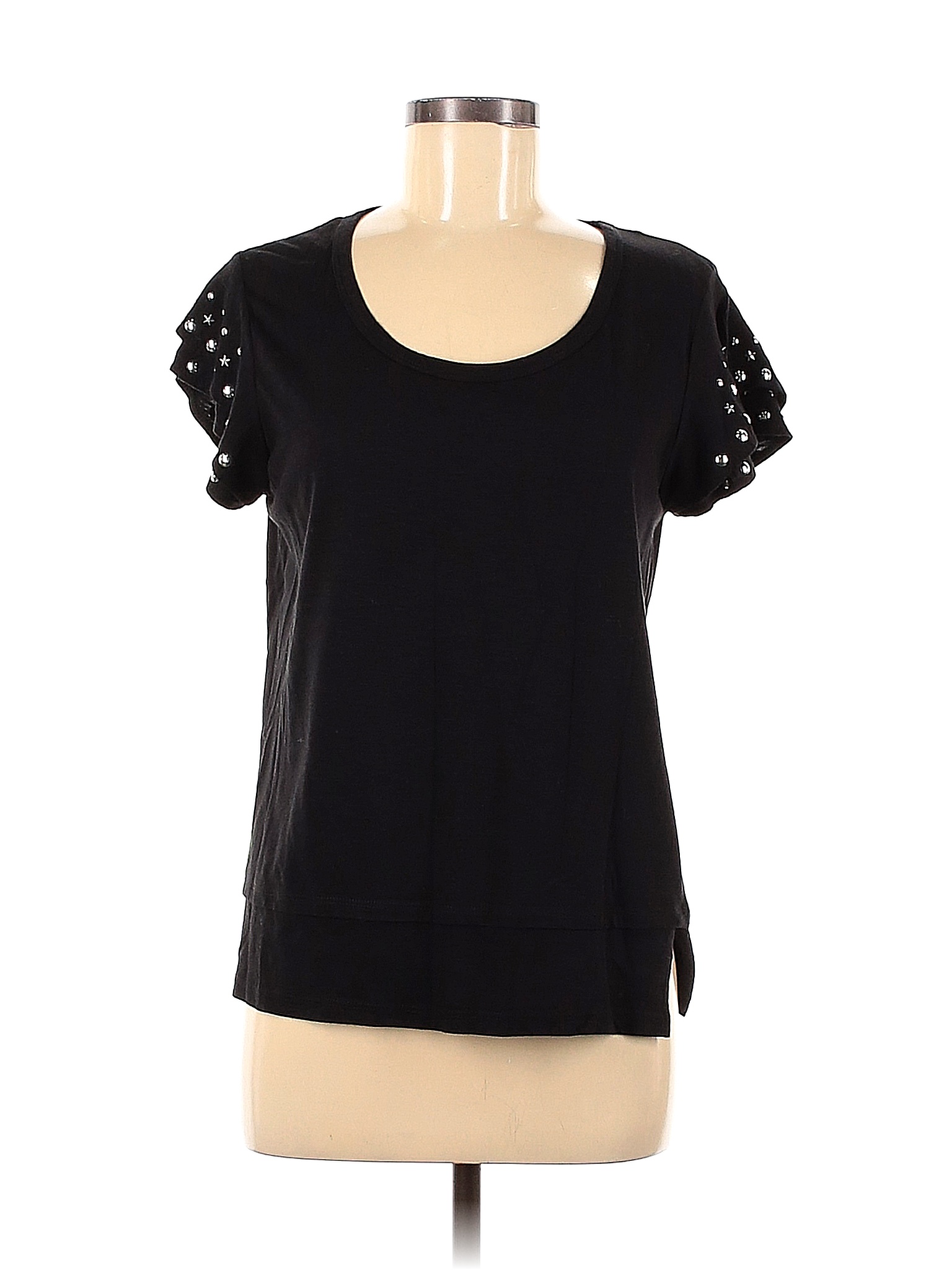 Onque Casuals Polka Dots Black Short Sleeve Top Size M - 72% off | thredUP