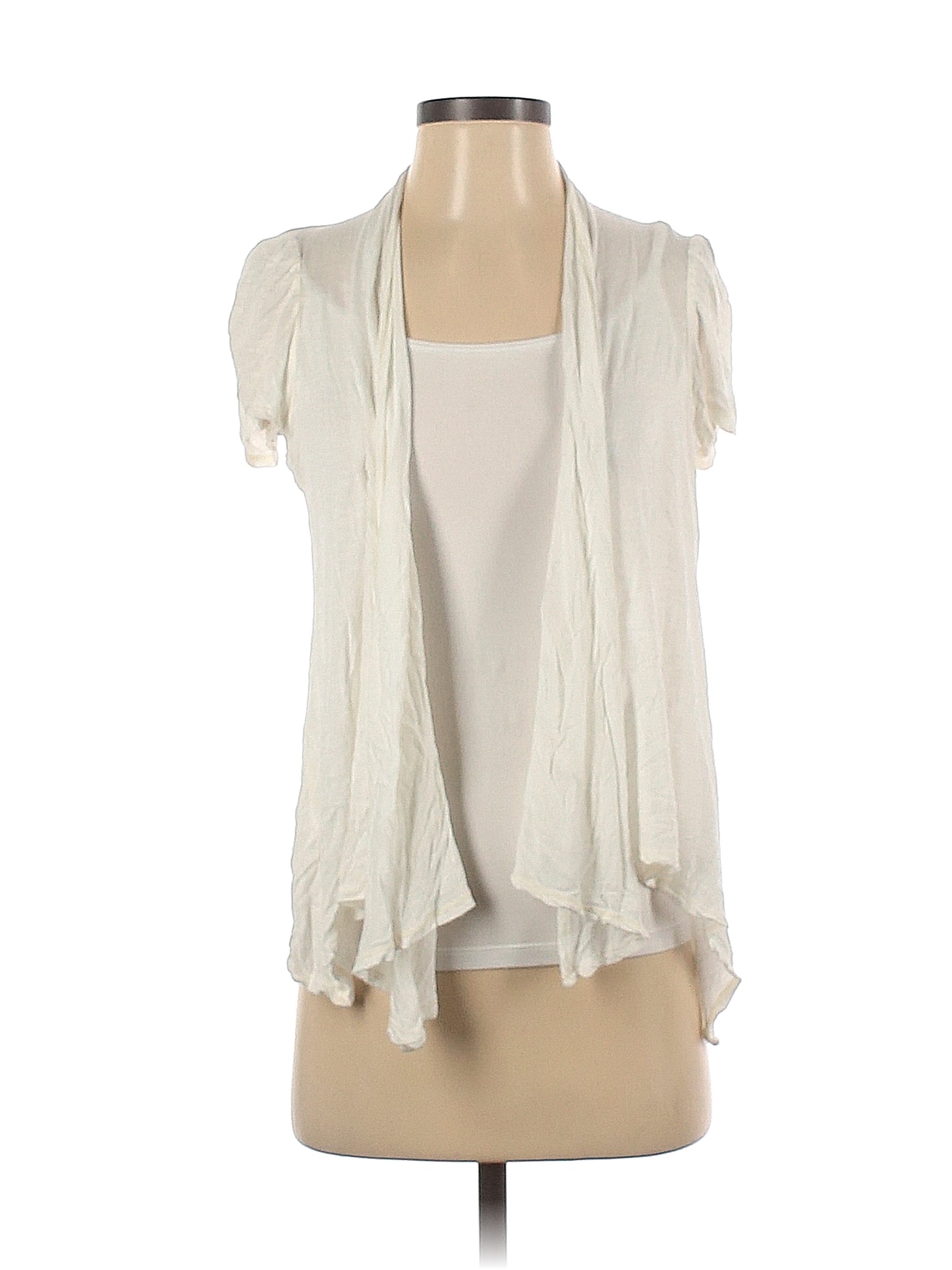 AB Studio Solid Ivory White Cardigan Size S - 78% off | thredUP