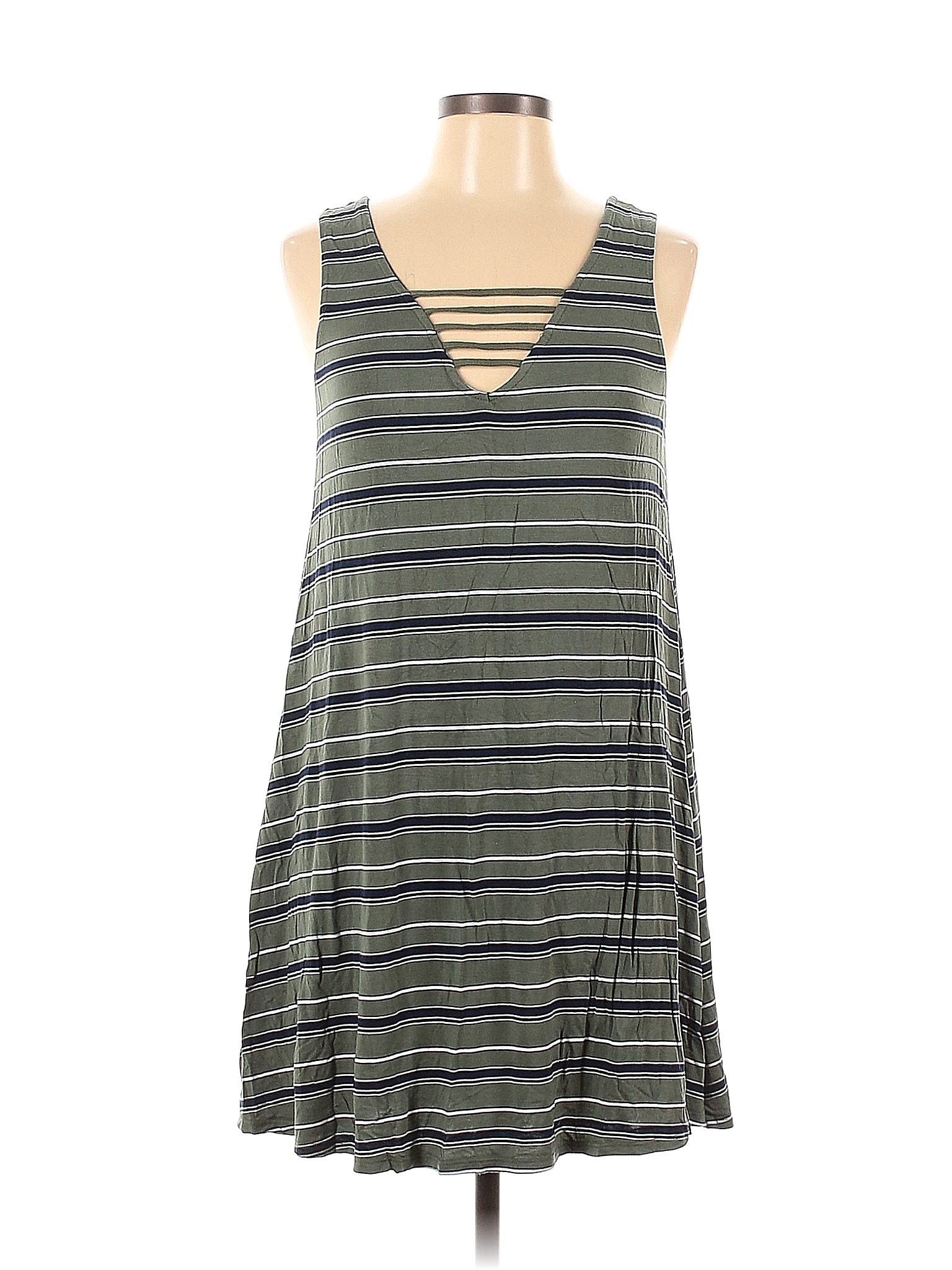 Socialite Stripes Green Casual Dress Size L - 47% off | thredUP
