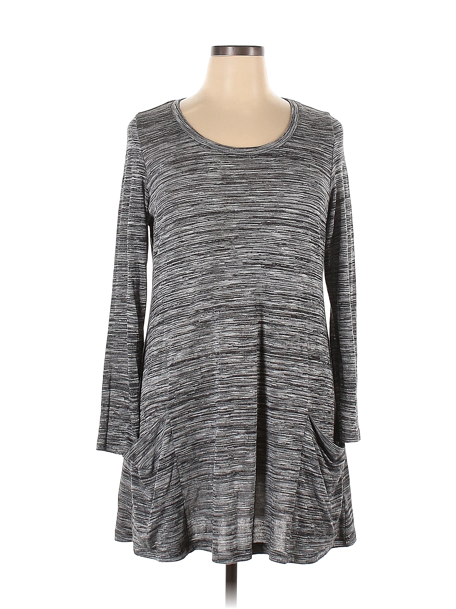 LOGO by Lori Goldstein Marled Gray Casual Dress Size 3X (Plus) - 63% ...