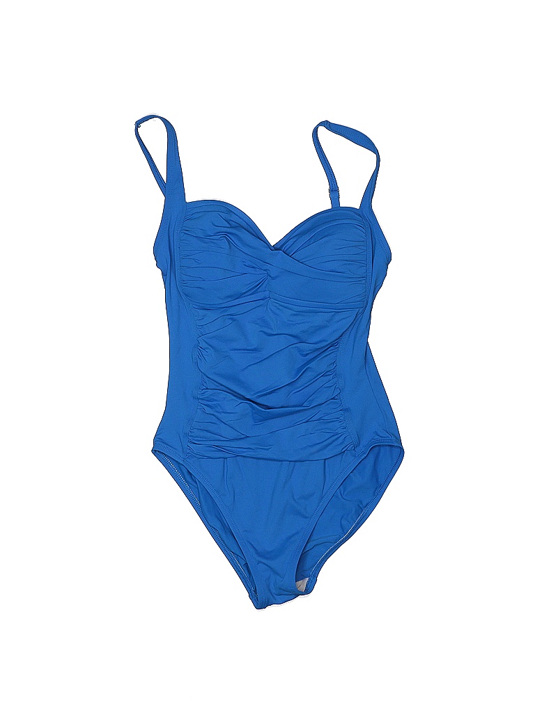 La Blanca Solid Blue One Piece Swimsuit Size 6 70 Off Thredup