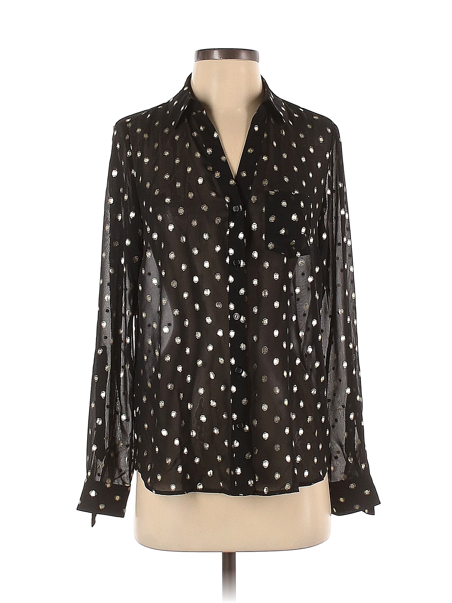 The Limited 100 Polyester Black Long Sleeve Blouse Size S 86 Off