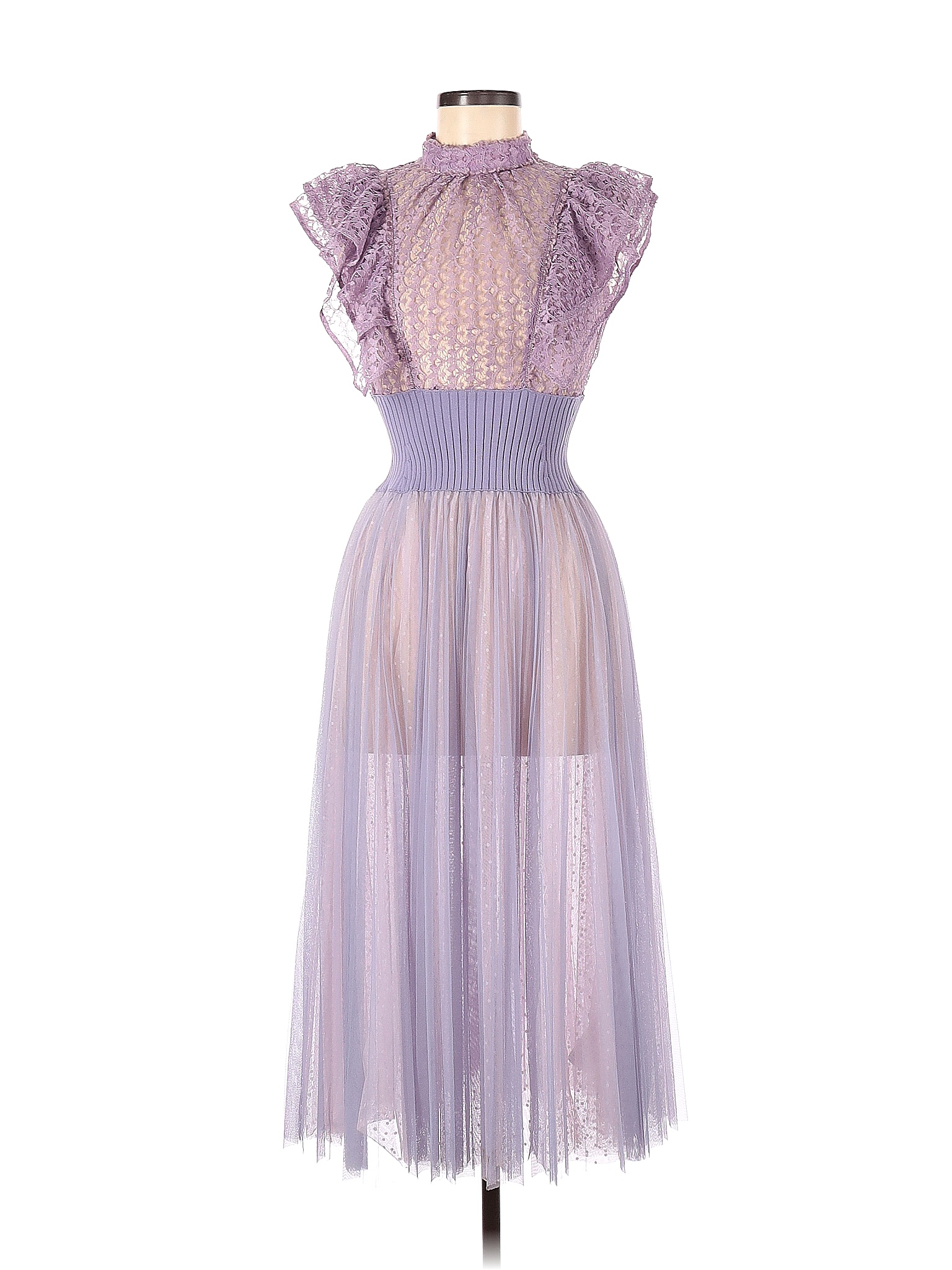 Snidel 100% Polyester Stripes Lavender Purple Cocktail Dress One Size ...