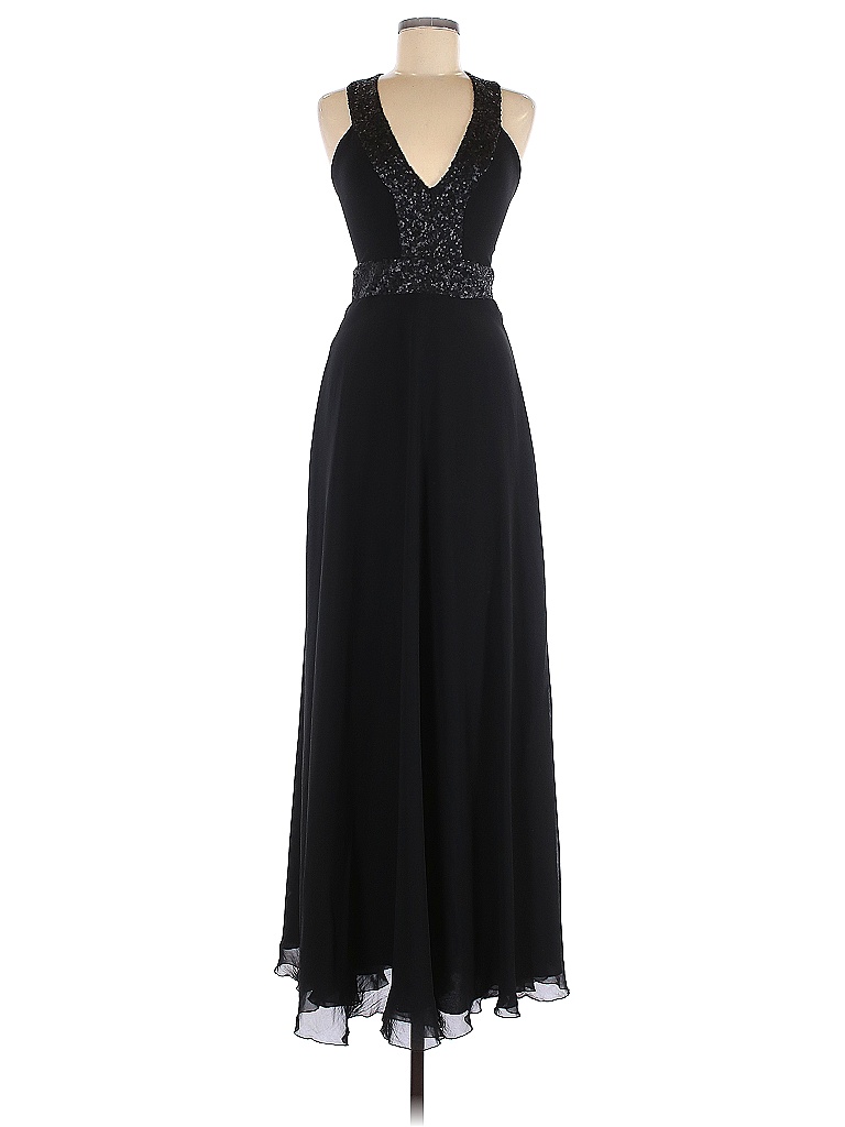 Dress The Population 100 Polyester Solid Black Cocktail Dress Size M