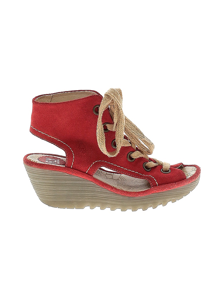 FLY London Solid Red Sandals Size 39 (EU) - 67% off | thredUP