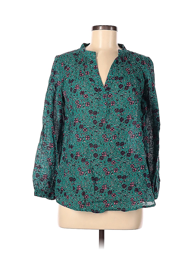 Old Navy Floral Green Long Sleeve Blouse Size M 63 Off Thredup