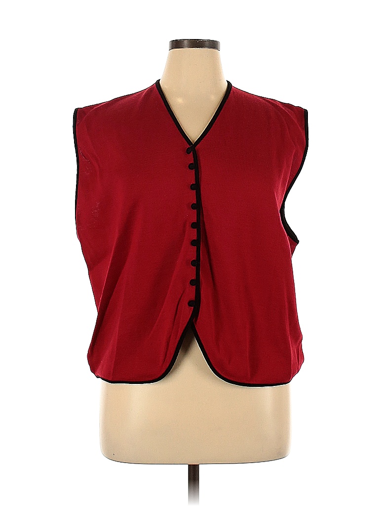 Koret Solid Maroon Red Vest Size 1X (Plus) - 81% off | thredUP