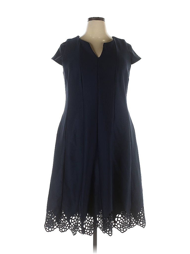 Donna Ricco Solid Black Blue Cocktail Dress Size 18 (Plus) - 74% off ...