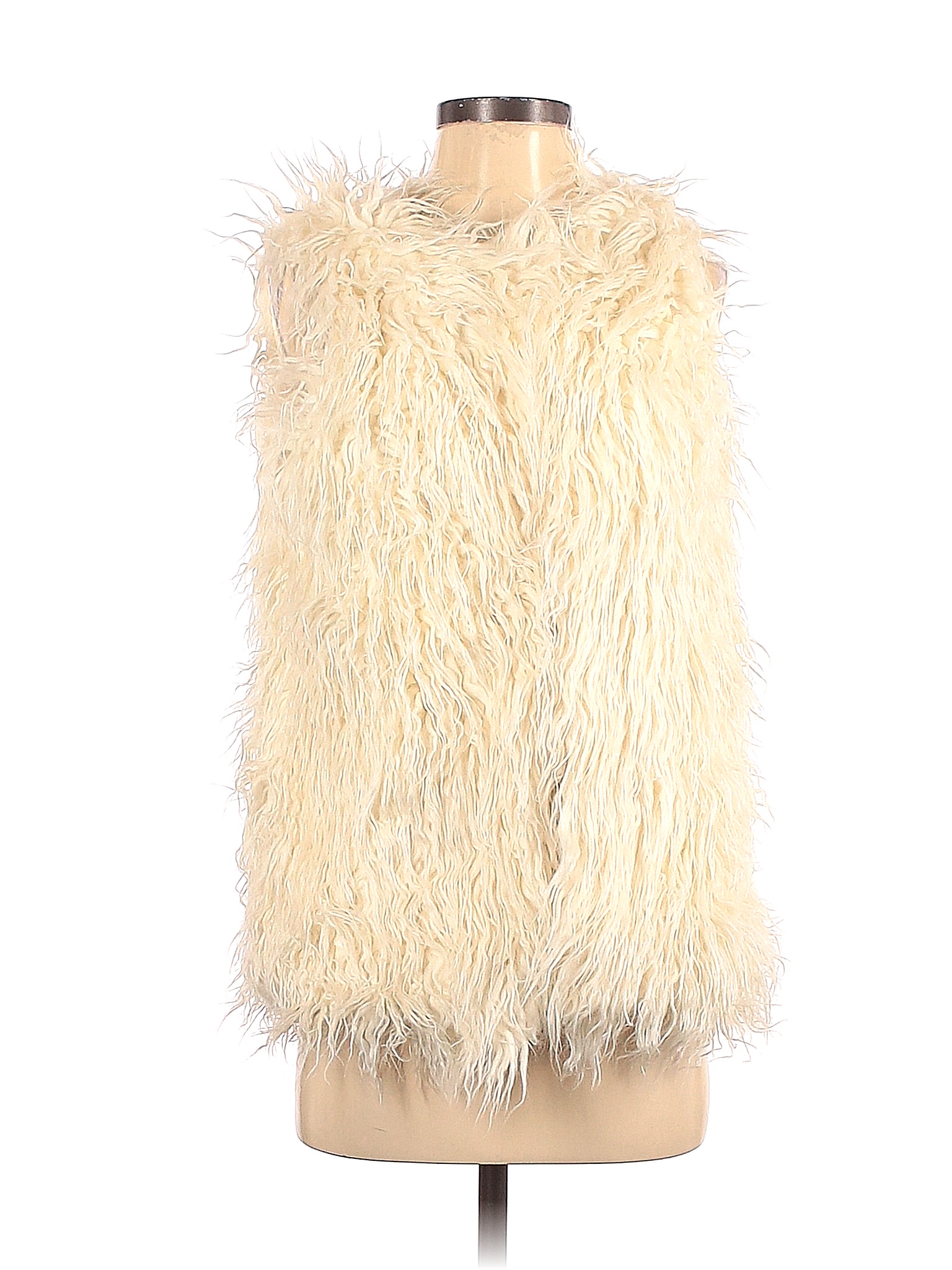 Mossimo Solid Colored Ivory Faux Fur Vest Size XS - 76% off | thredUP