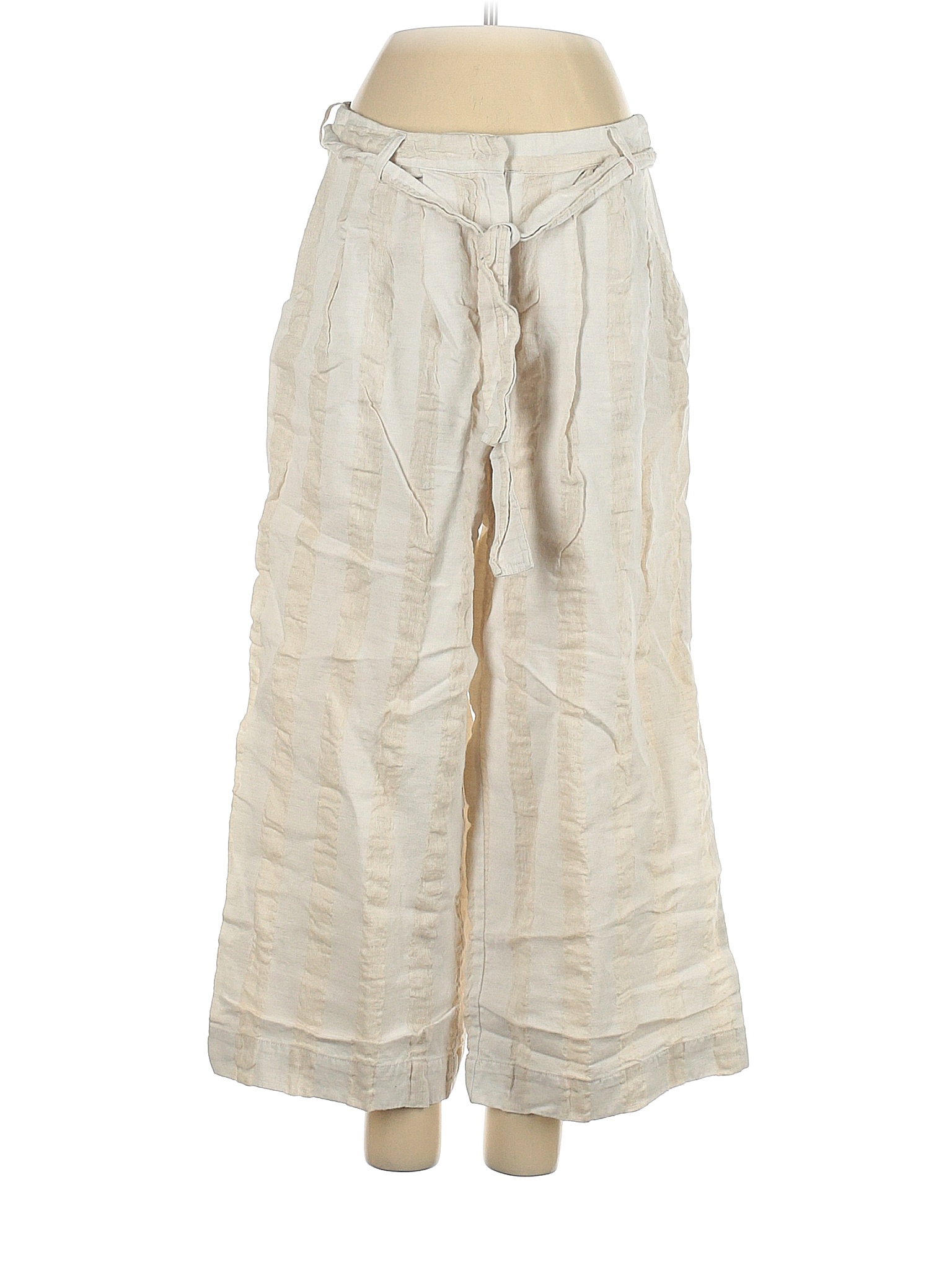 Who What Wear Solid Ivory Linen Pants Size 4 - 68% off | thredUP