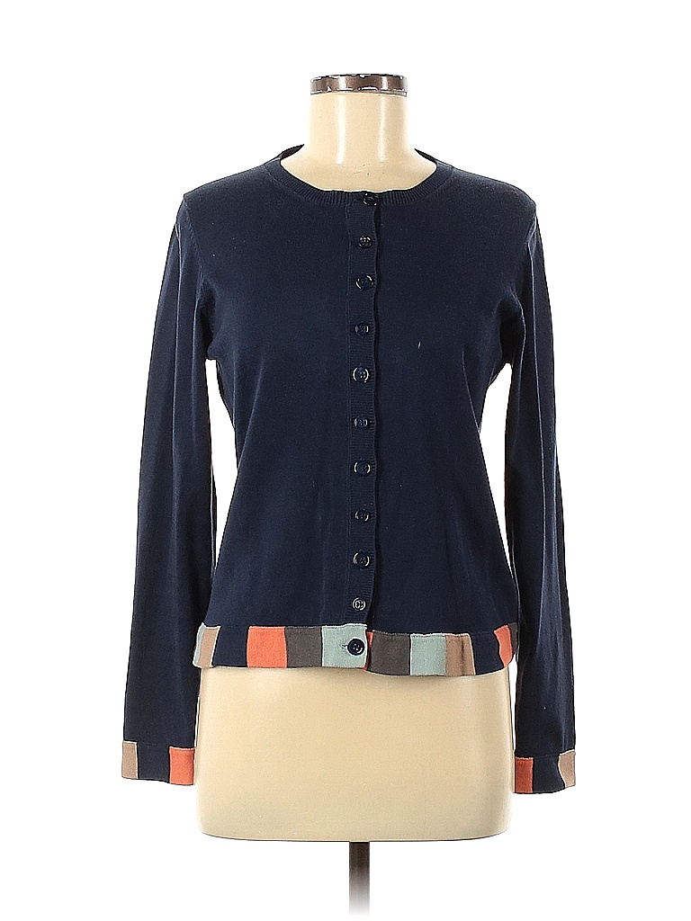 Wrap 100% Cotton Solid Blue Cardigan Size 12 (UK) - 78% off | thredUP