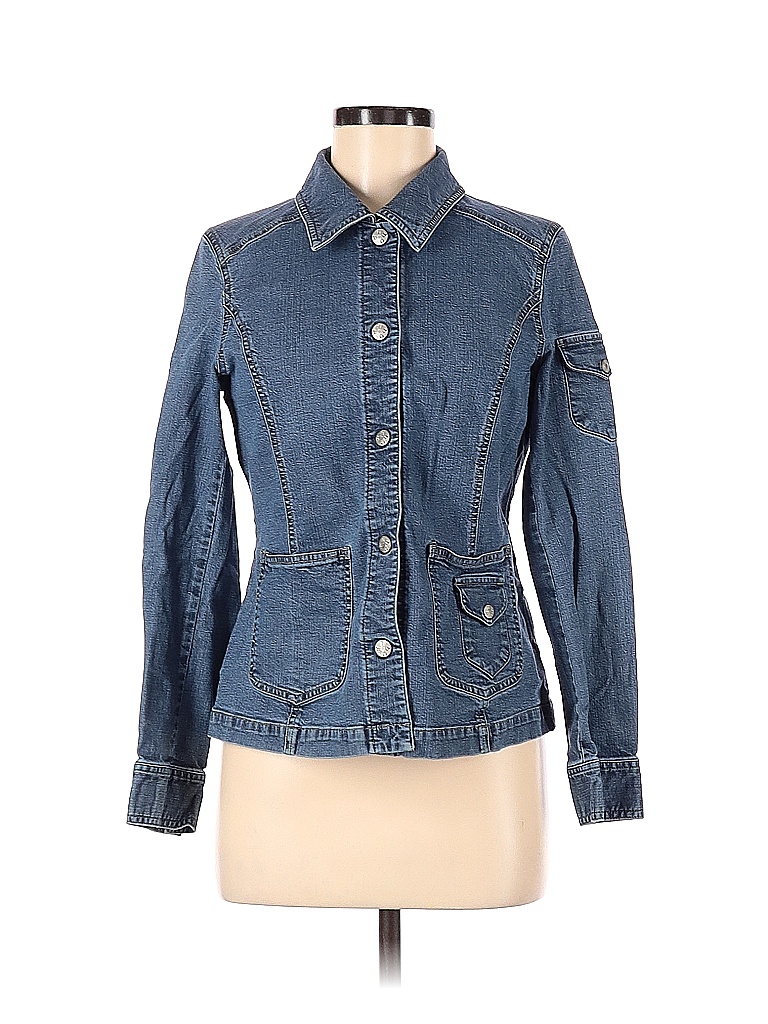 So Blue Sigrid Olsen Solid Blue Denim Jacket Size M - 77% off | thredUP