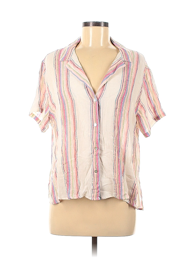Rails Stripes Ivory Long Sleeve Button-Down Shirt Size M - 81% off | thredUP