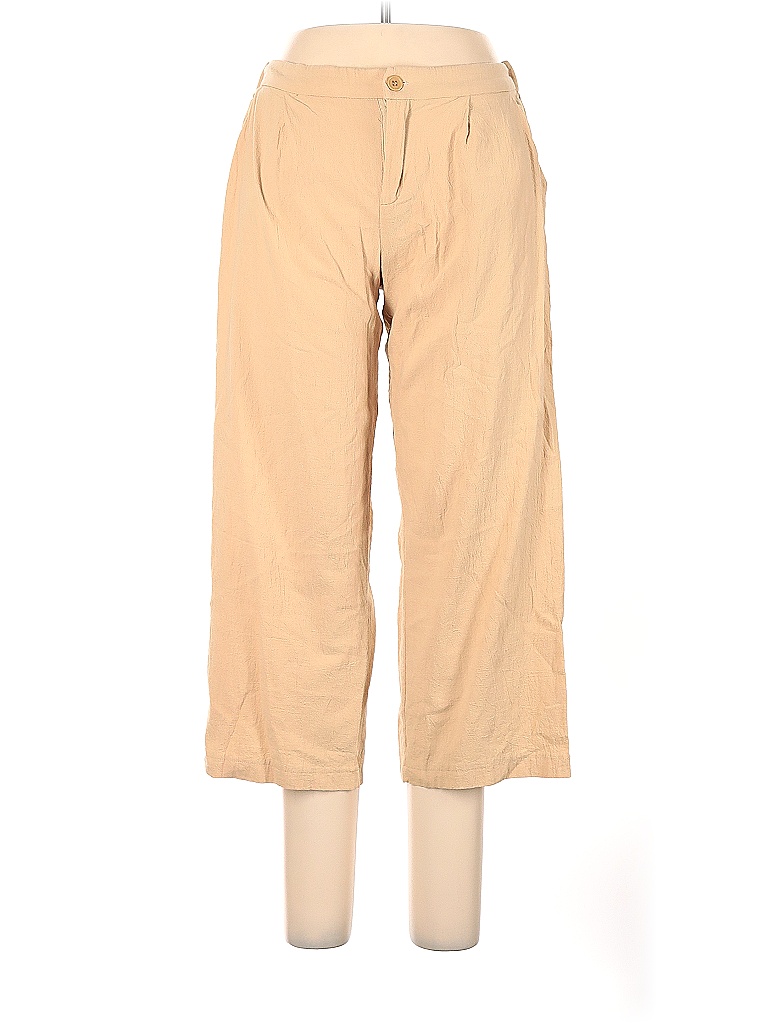 Misslook Solid Tan Casual Pants Size L - 83% off | thredUP