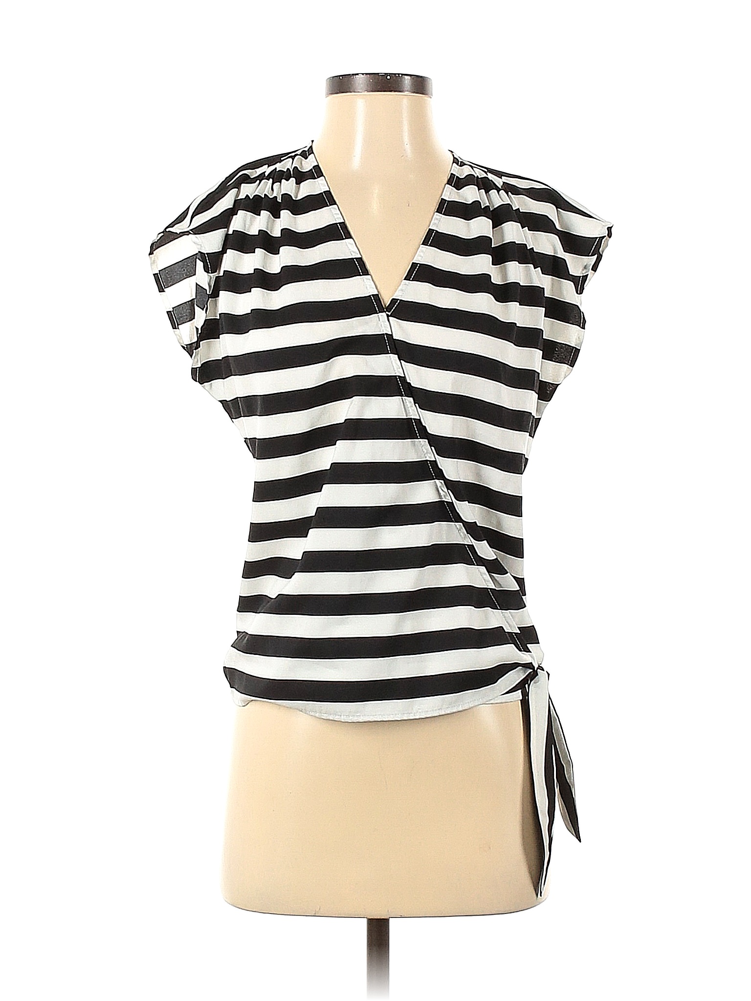 The Limited Stripes Black Short Sleeve Blouse Size Xs 86 Off Thredup