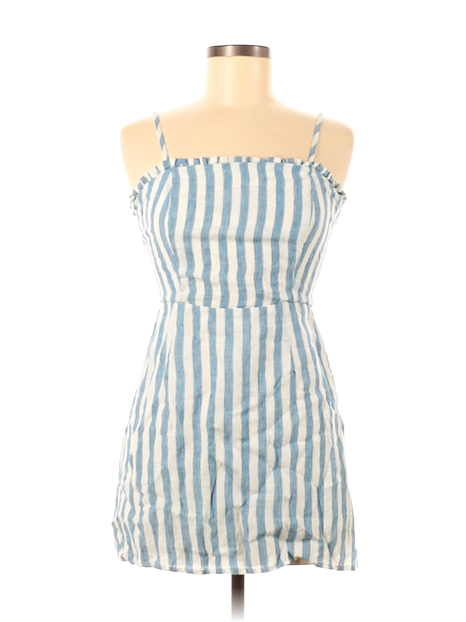 Vici 100 Linen Stripes Blue Casual Dress Size M 78 Off Thredup