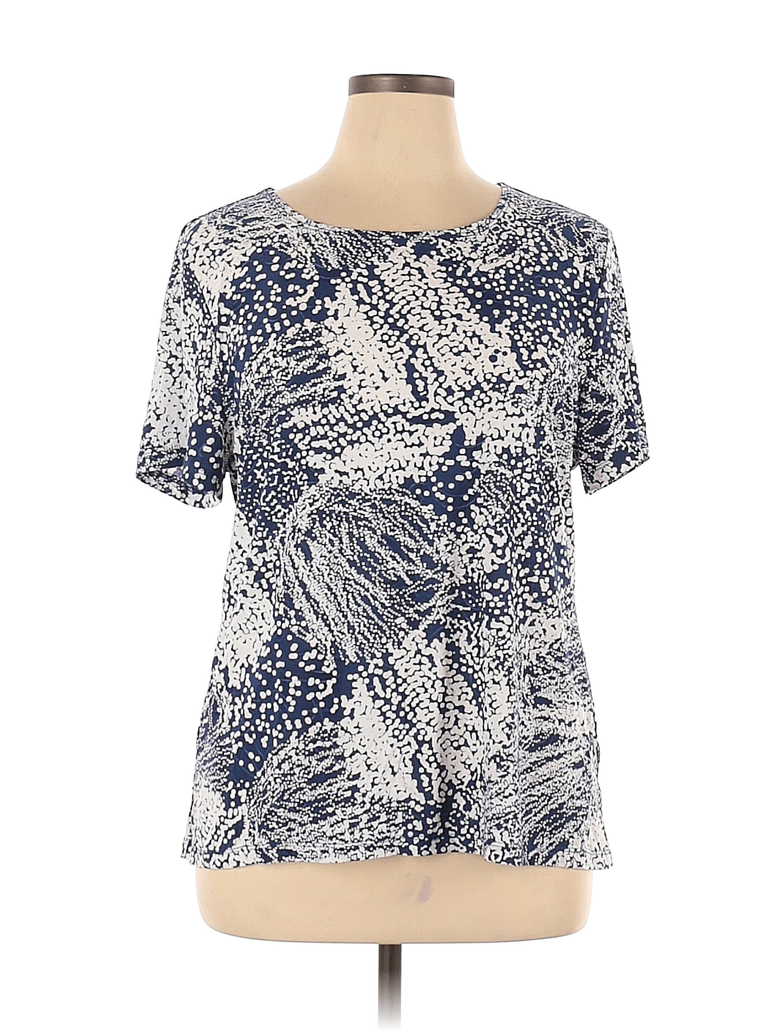 Jm Collection Blue Short Sleeve Top Size Xl 54 Off Thredup