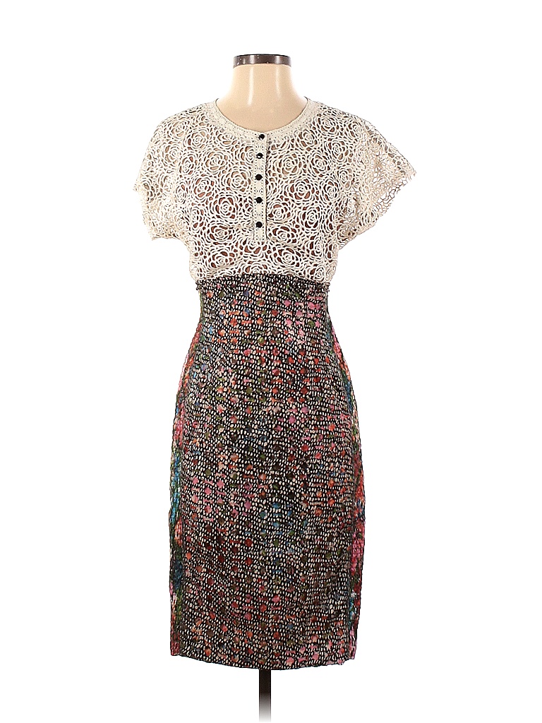 Beguile by Byron Lars 100% Polyester Multi Color Pink Casual Dress Size ...