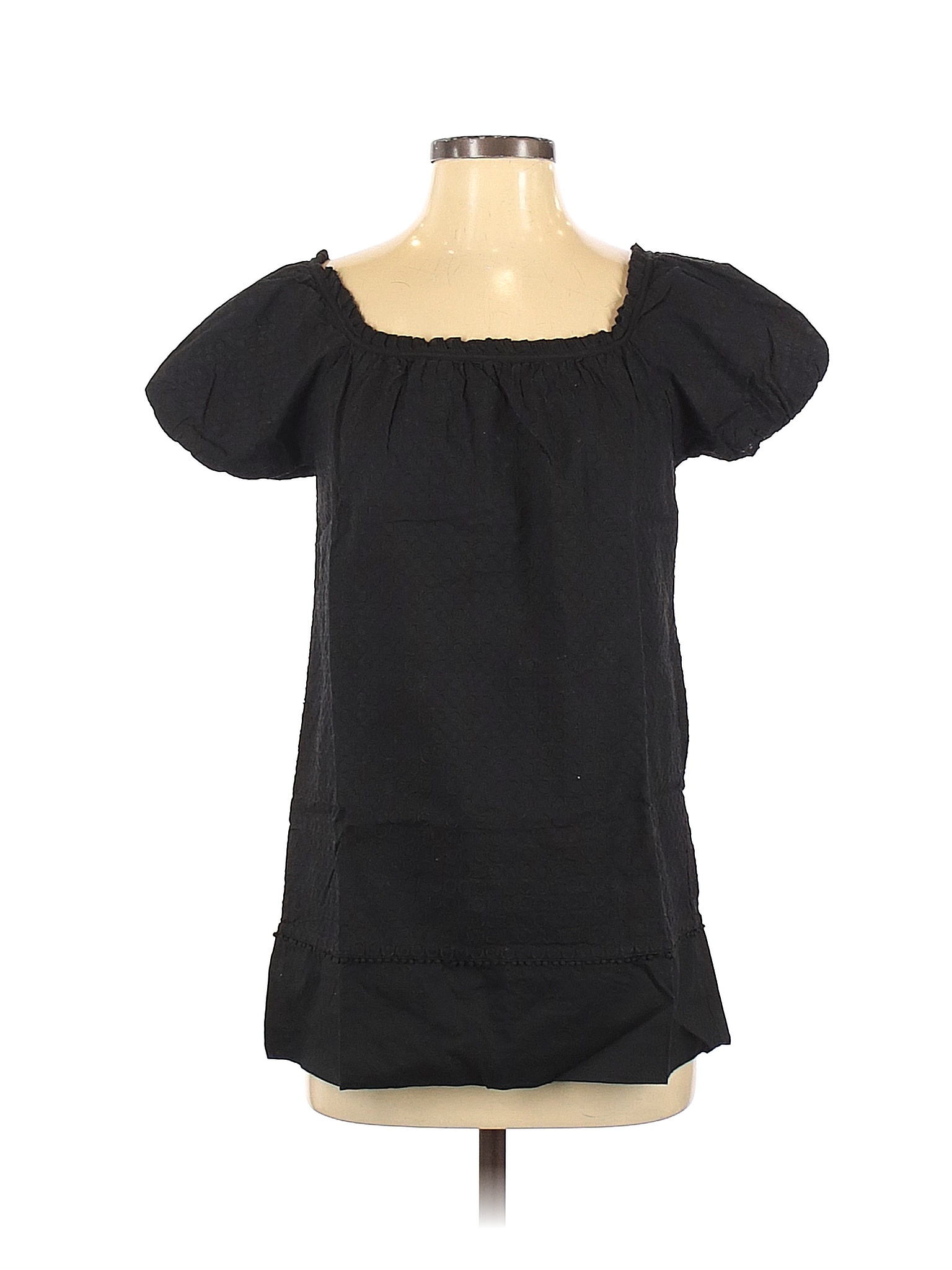 Juicy Couture 100 Cotton Polka Dots Black Short Sleeve Blouse Size S