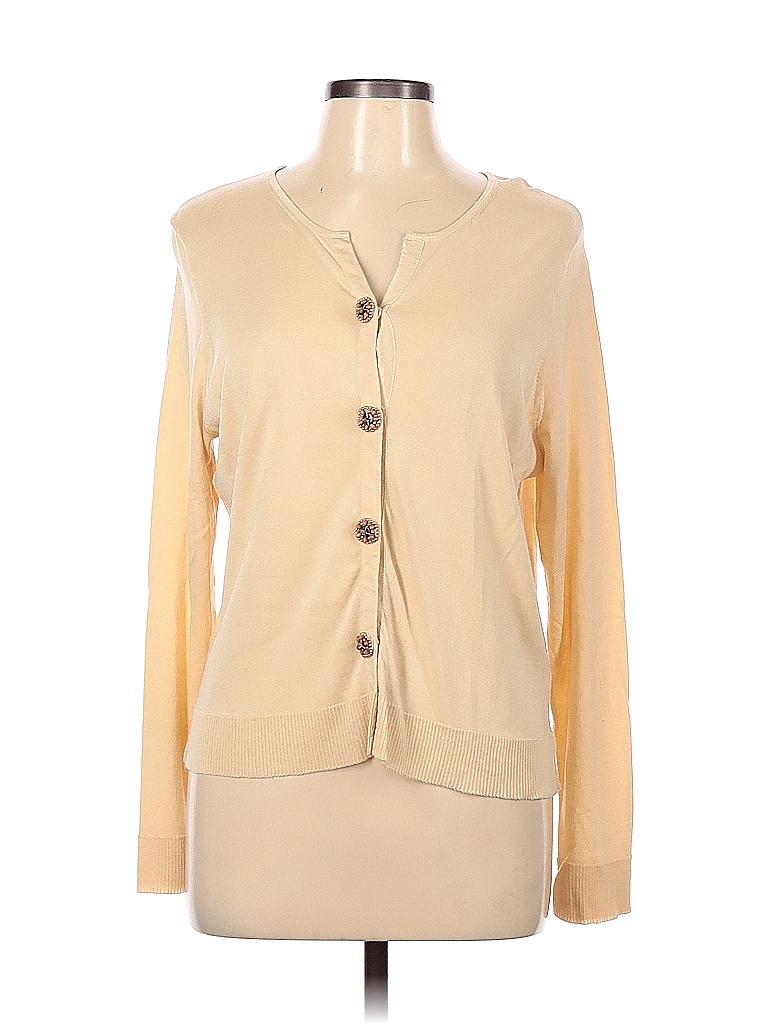 Sigrid Olsen Solid Tan Yellow Cardigan Size L - 91% off | thredUP
