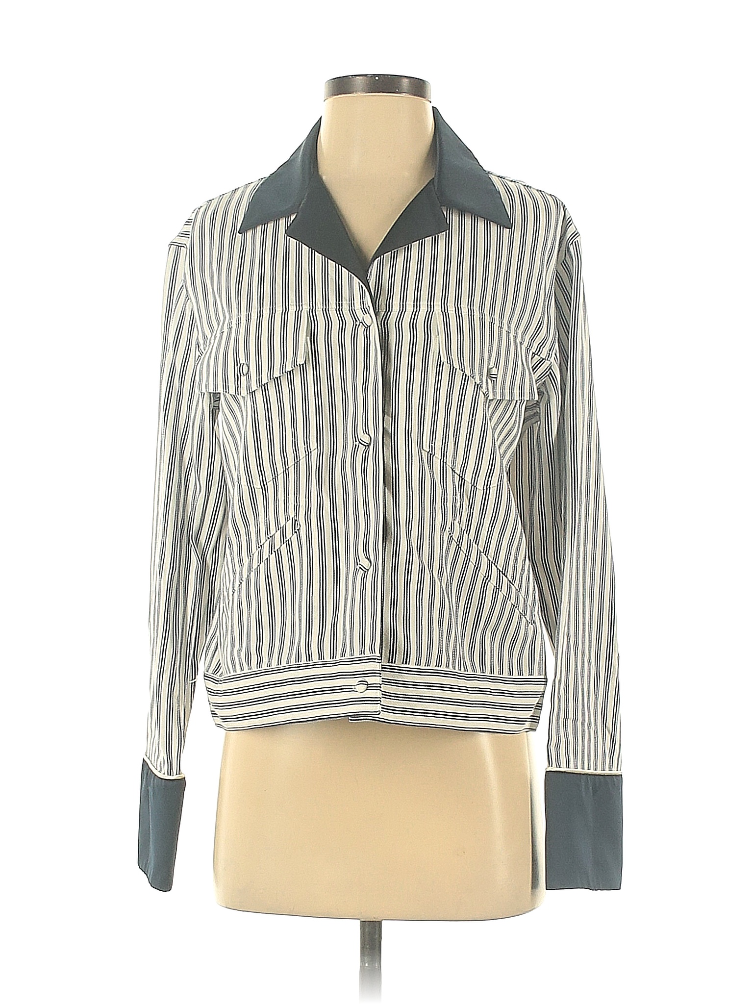 Harvey Faircloth 100% Cotton Color Block Stripes White Blazer Size S ...