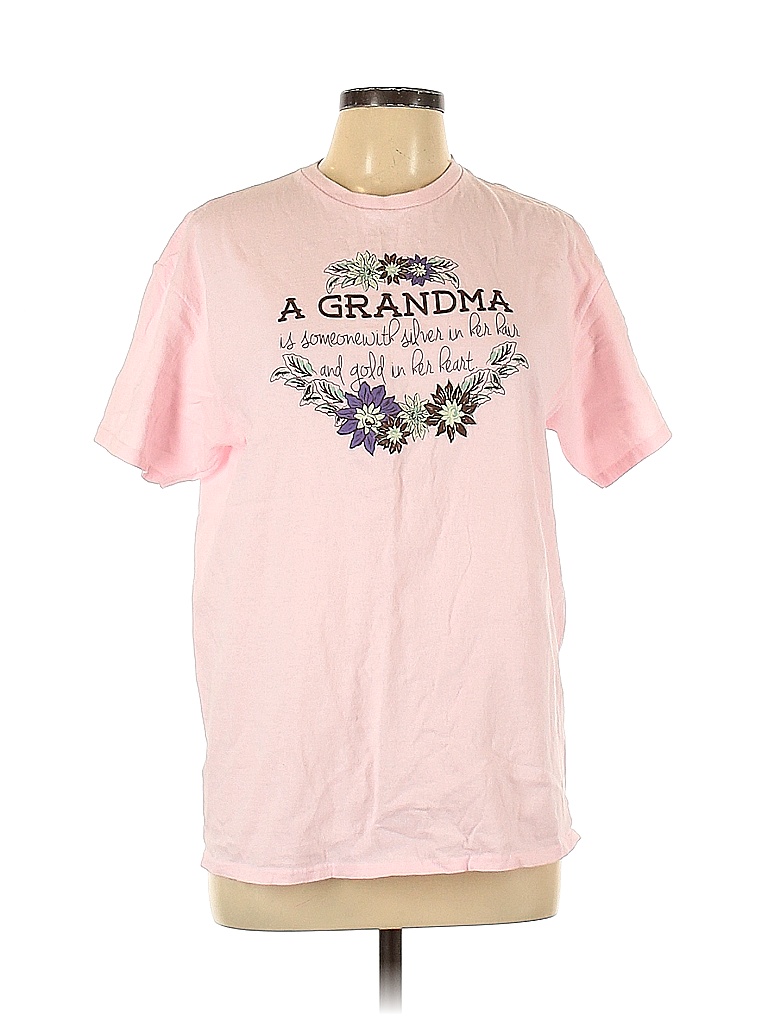 Delta Pro Weight 100 Cotton Graphic Solid Pink Short Sleeve T Shirt