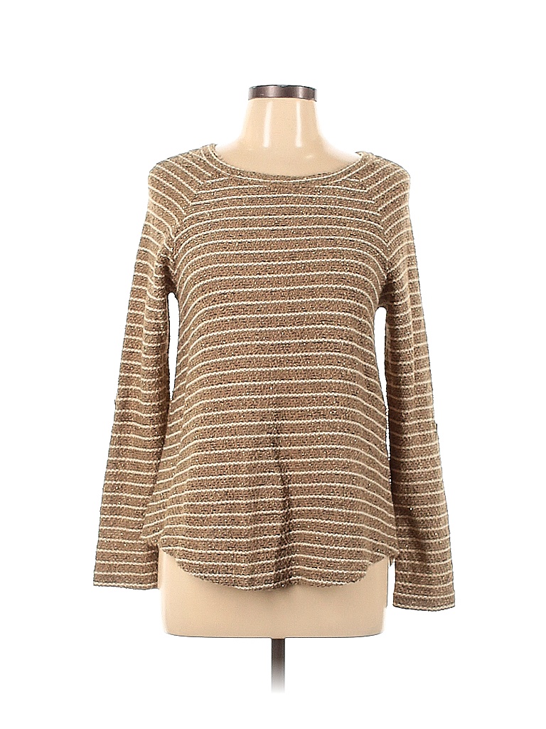 Doe & Rae 100% Polyester Stripes Gold Pullover Sweater Size M - 87% off ...