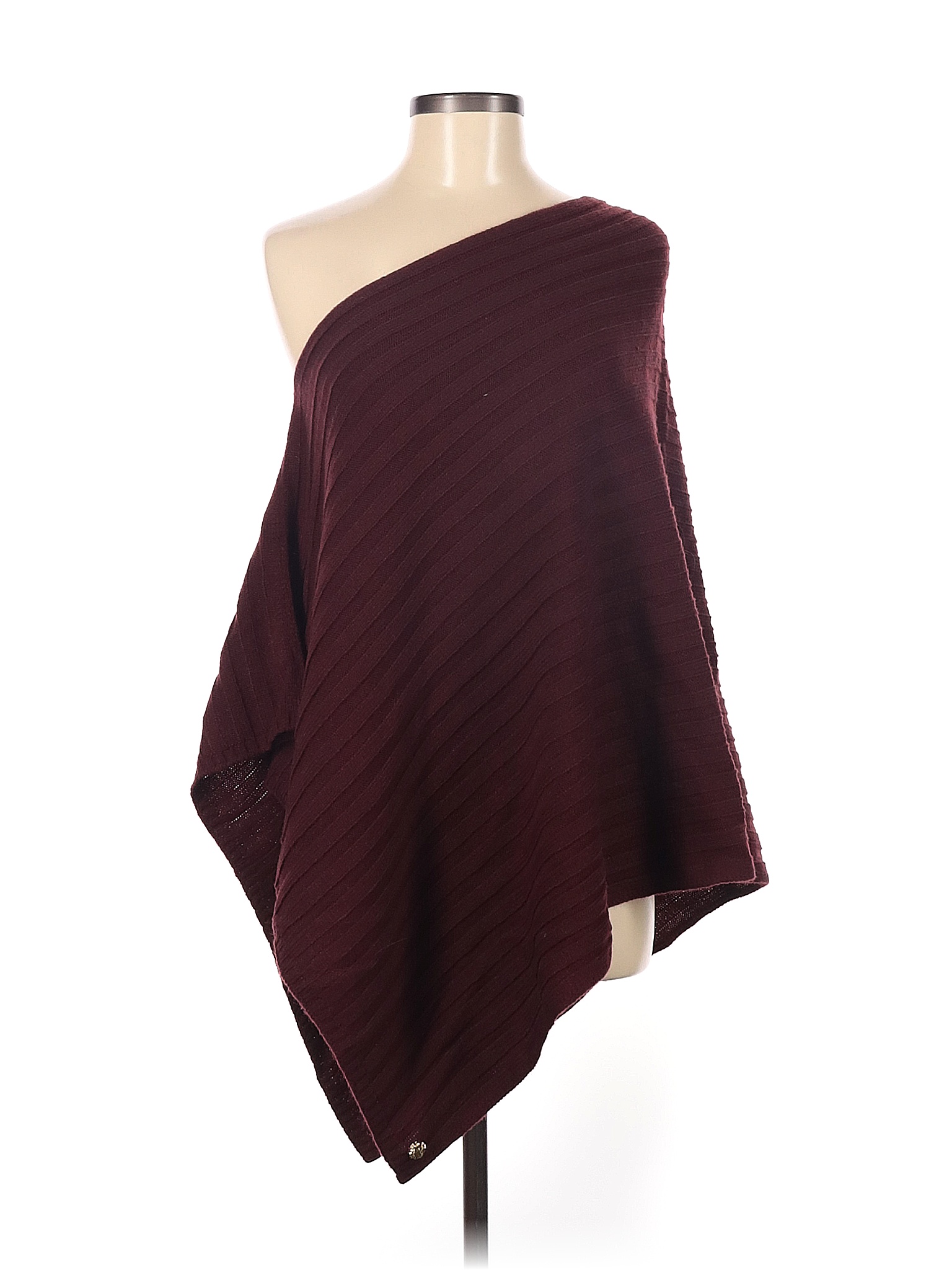 Anne Klein Solid Maroon Burgundy Poncho One Size - 83% off | thredUP