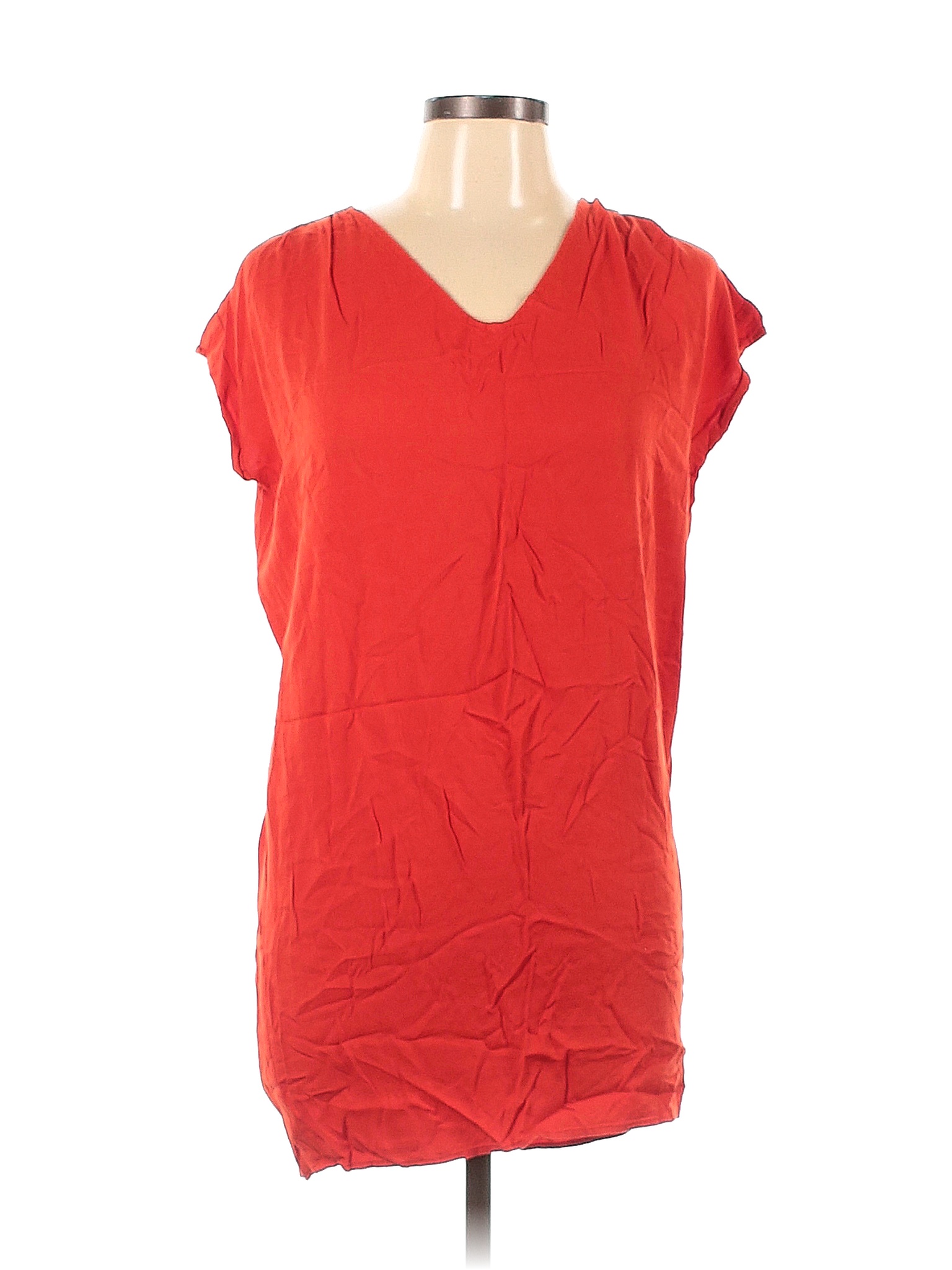 Old Navy 100 Rayon Solid Red Orange Casual Dress Size Xs 92 Off