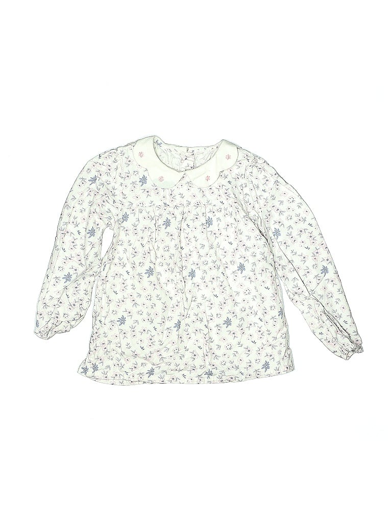 Dave And Bella 100 Cotton Floral White Long Sleeve Blouse Size 7 Yrs