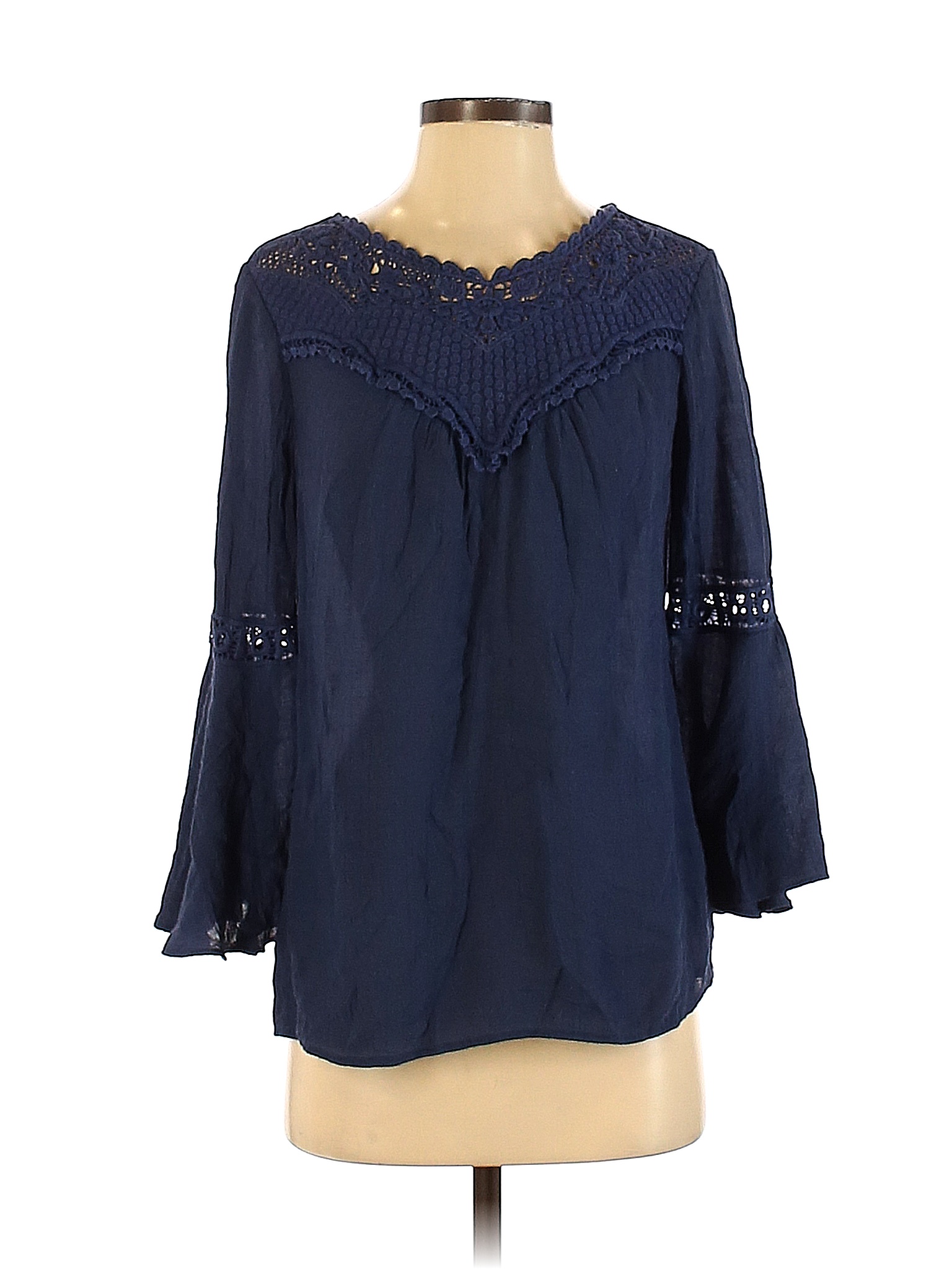 Byer California Solid Blue Long Sleeve Top Size S - 61% off | thredUP